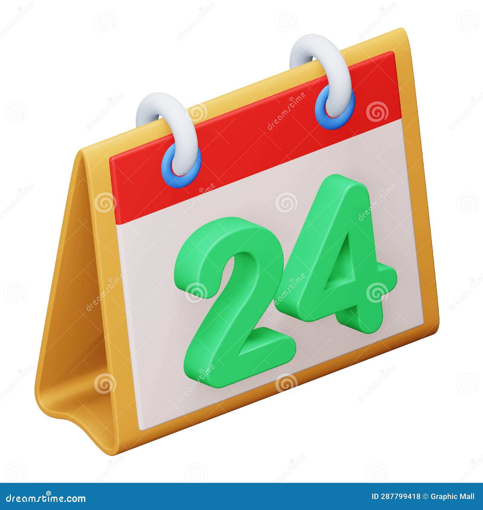 Calendar Date 3d Rendering Isometric Icon. Stock Illustration ...