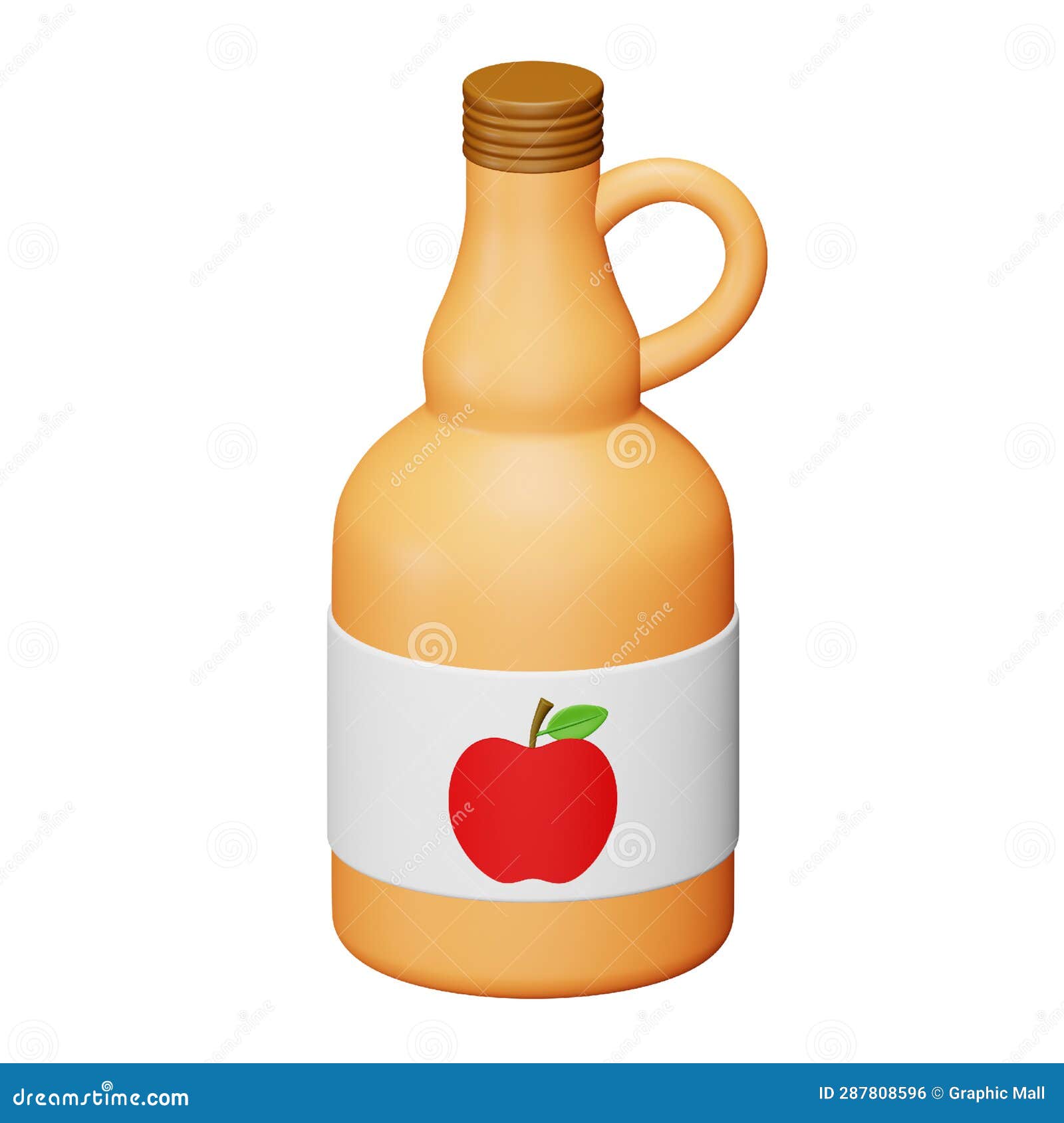 Cider 3d Rendering Isometric Icon. Stock Vector - Illustration of drink ...