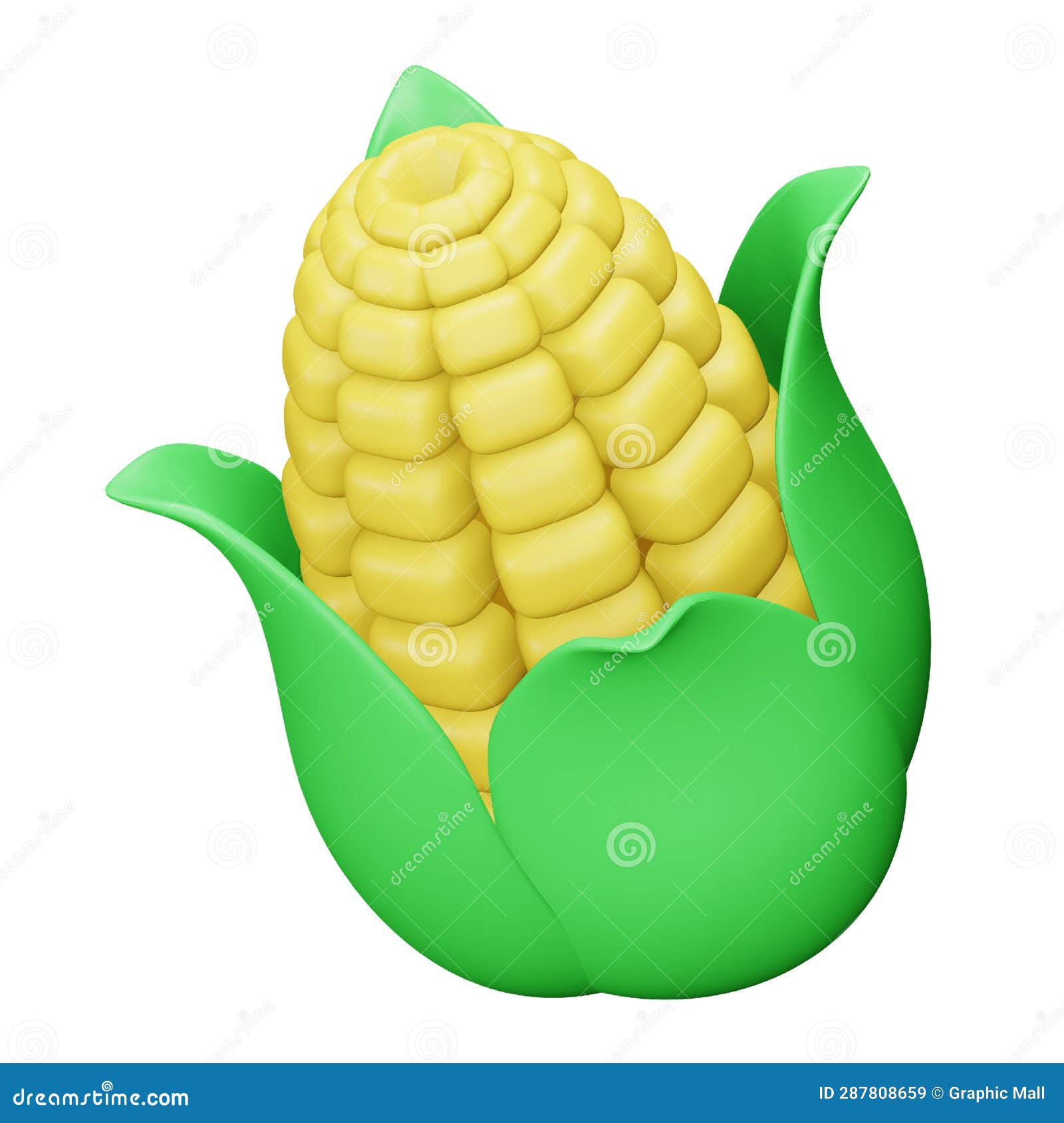 Corn 3d Rendering Isometric Icon. Stock Vector - Illustration of ...