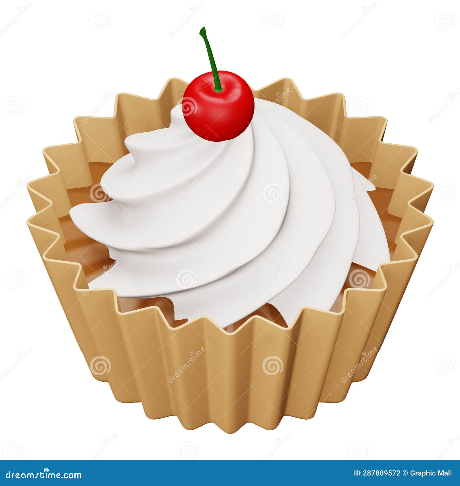 Muffin 3d Rendering Isometric Icon. Stock Vector - Illustration of ...