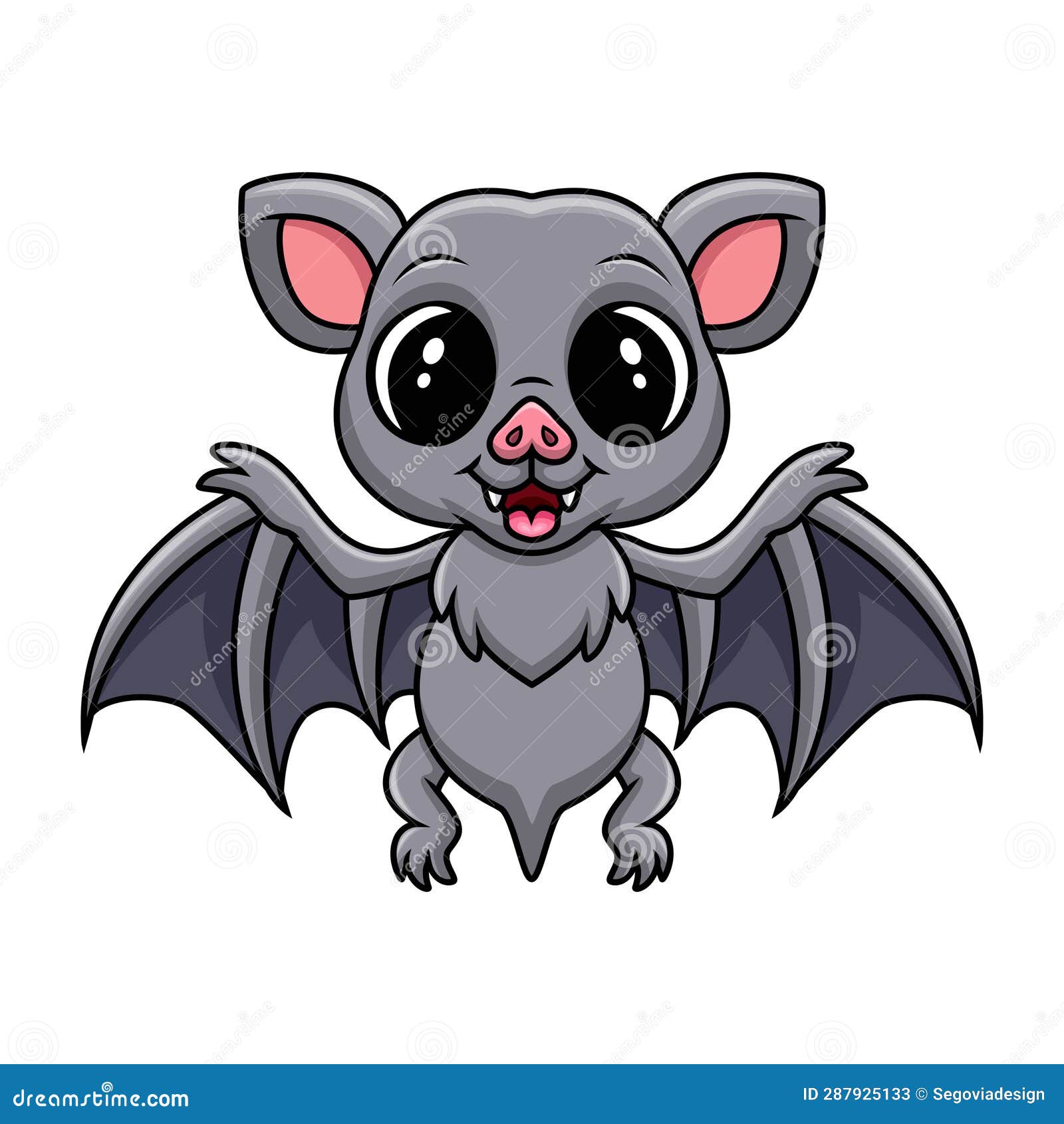Cartoon Cute Small Bat Flying Stock Vector - Illustration of scary ...