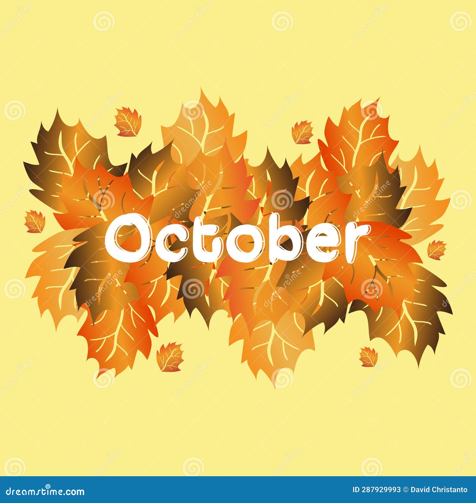 Hello Welcome October Vector Illustration Stock Vector - Illustration ...