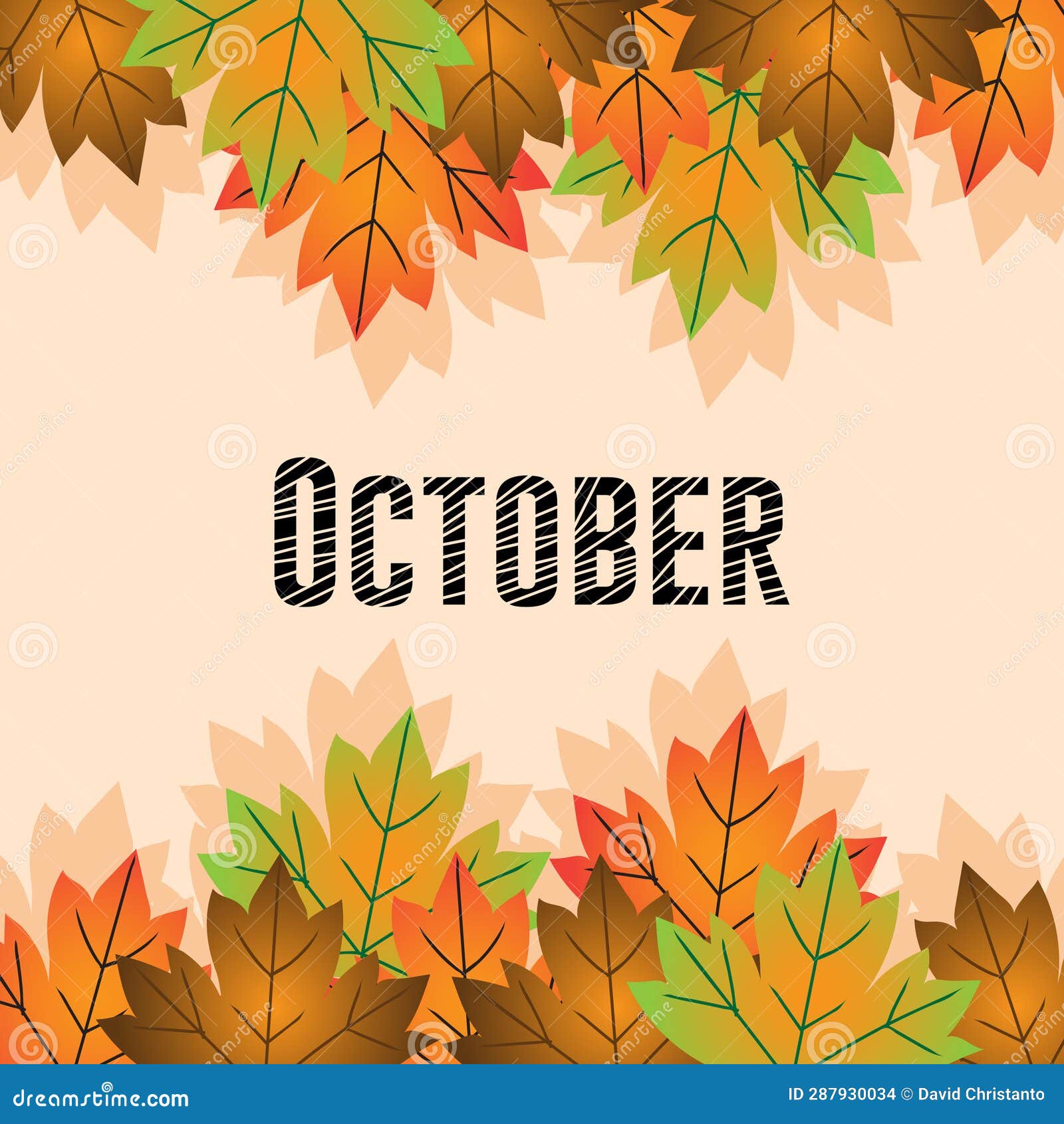 Hello Welcome October Vector Illustration Stock Vector - Illustration ...
