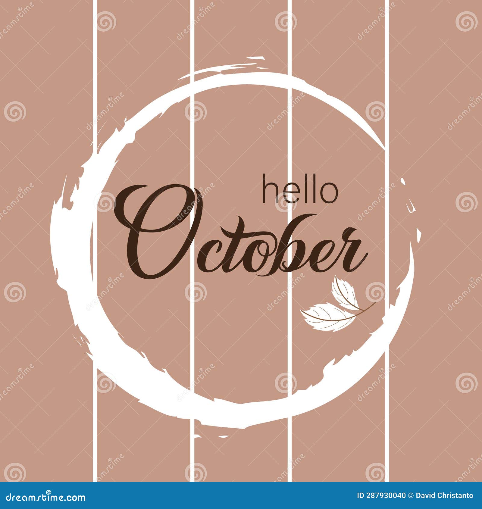Hello Welcome October Vector Illustration Stock Vector - Illustration ...