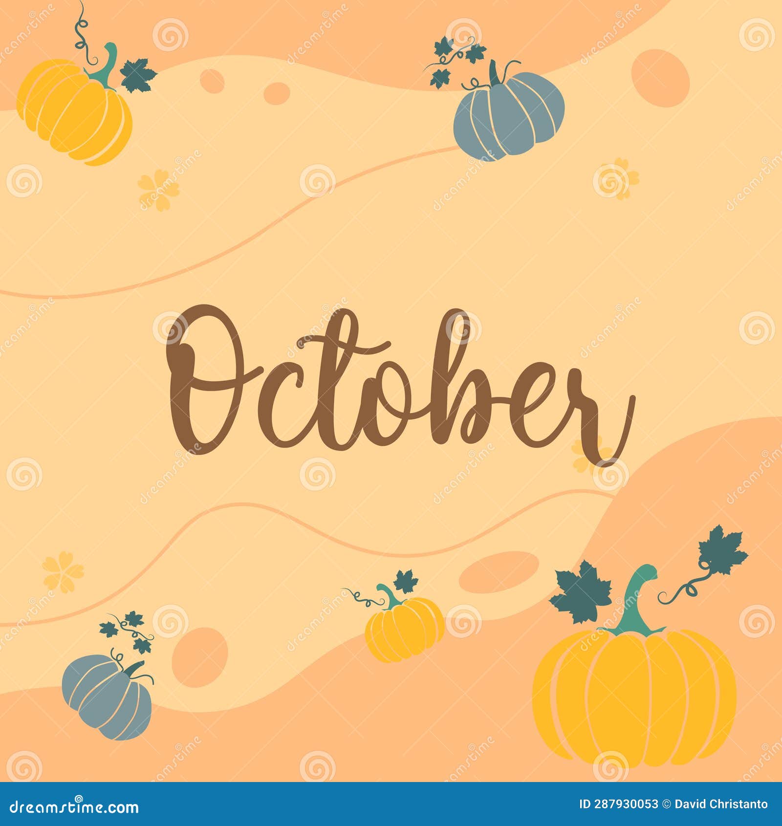 Hello Welcome October Vector Illustration Stock Vector - Illustration ...
