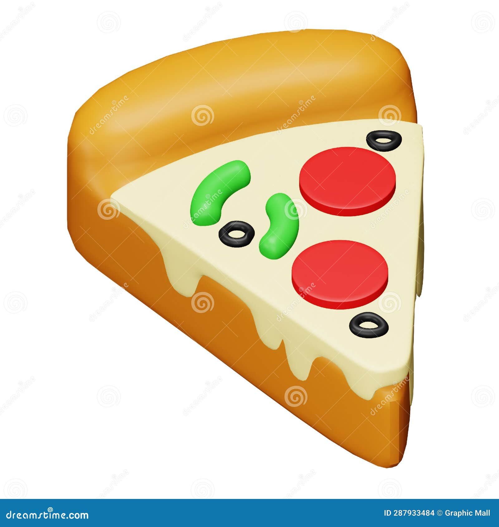 Pizza 3d Rendering Isometric Icon. Stock Vector - Illustration of ...
