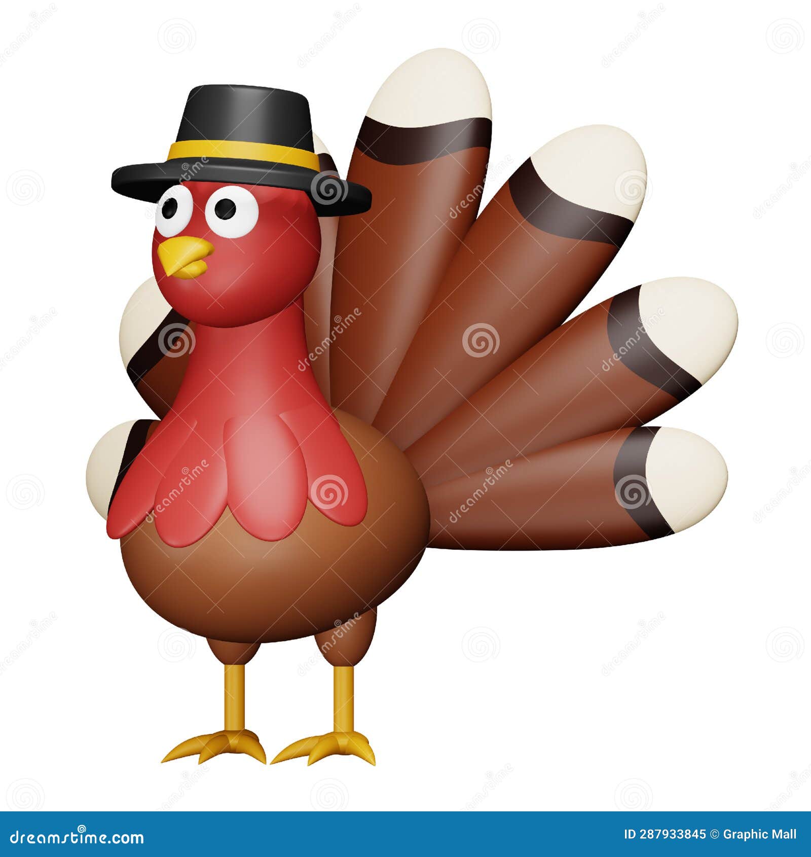 Turkey 3d Rendering Isometric Icon. Stock Vector - Illustration of ...