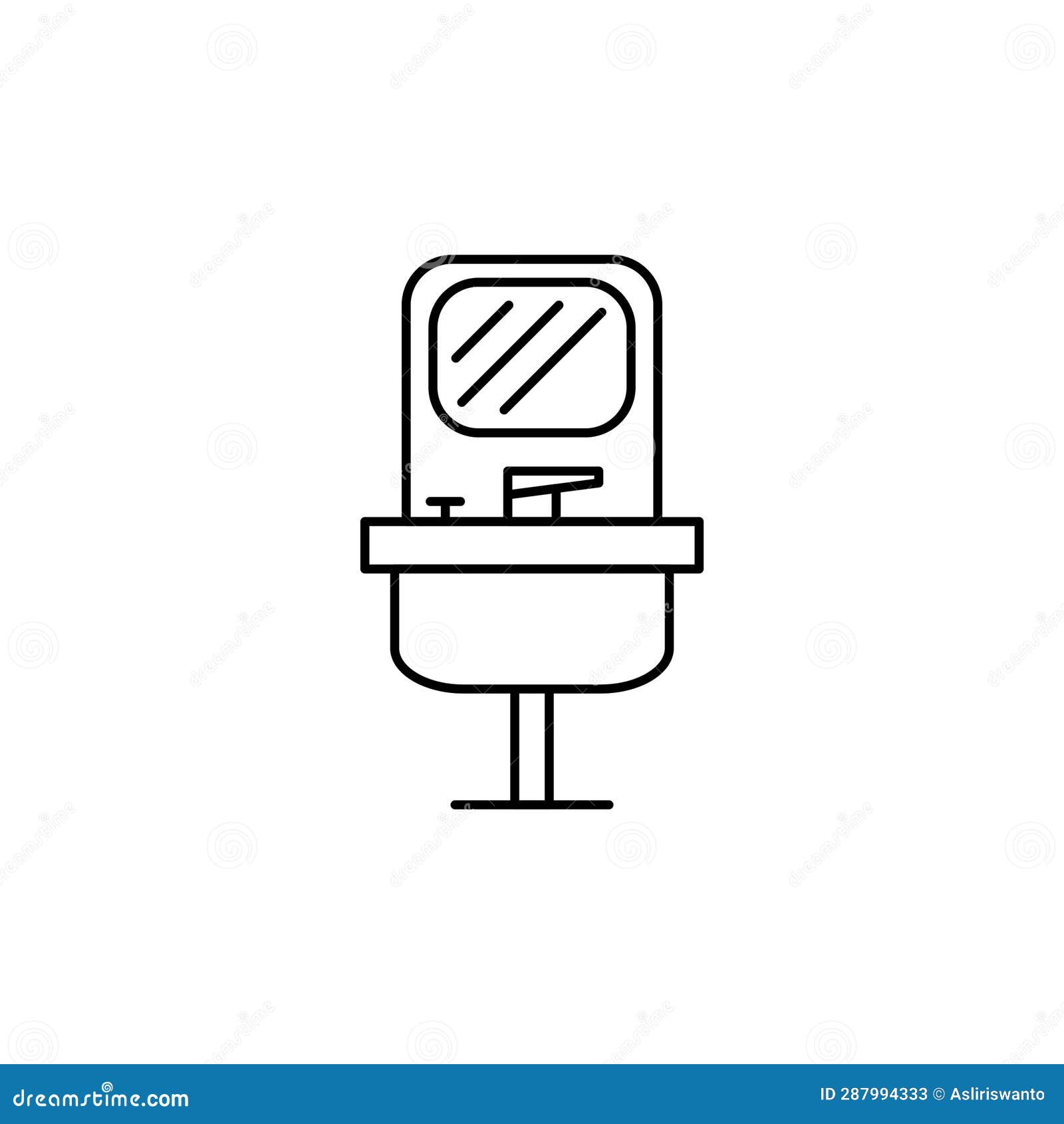 Sink Line And Solid Icon. Wash Basin Or Washstand With Tap Symbol ...