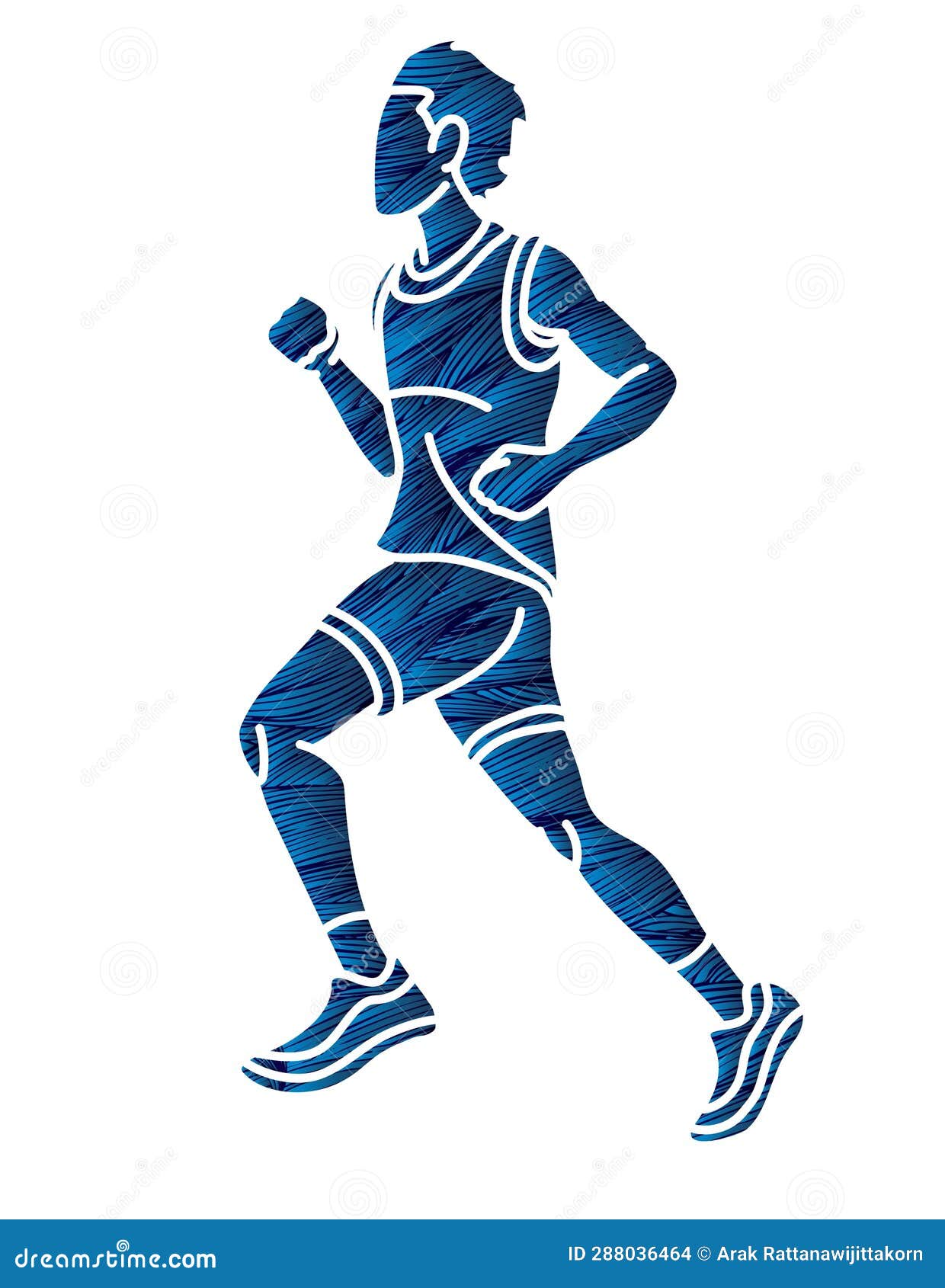 A Man Running Marathon Runner Cartoon Sport Graphic Stock Vector ...