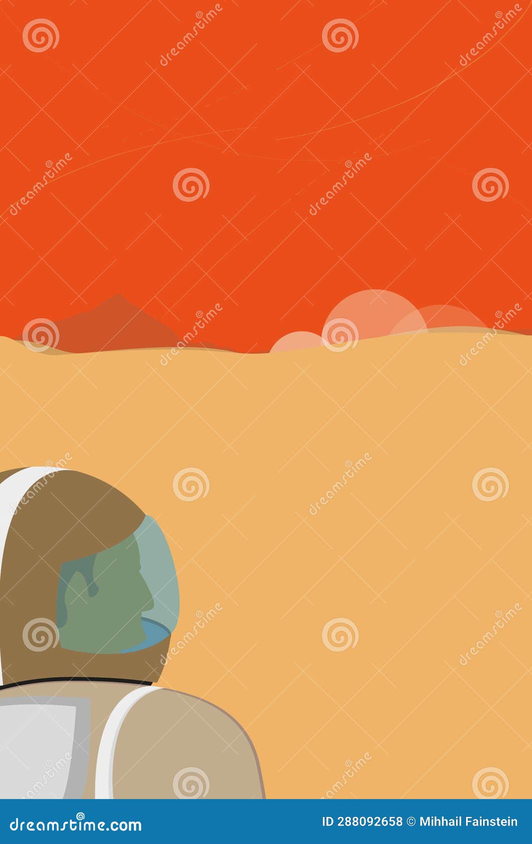 Astronaut On The Background Of Blue Space. Cartoon. Vector ...