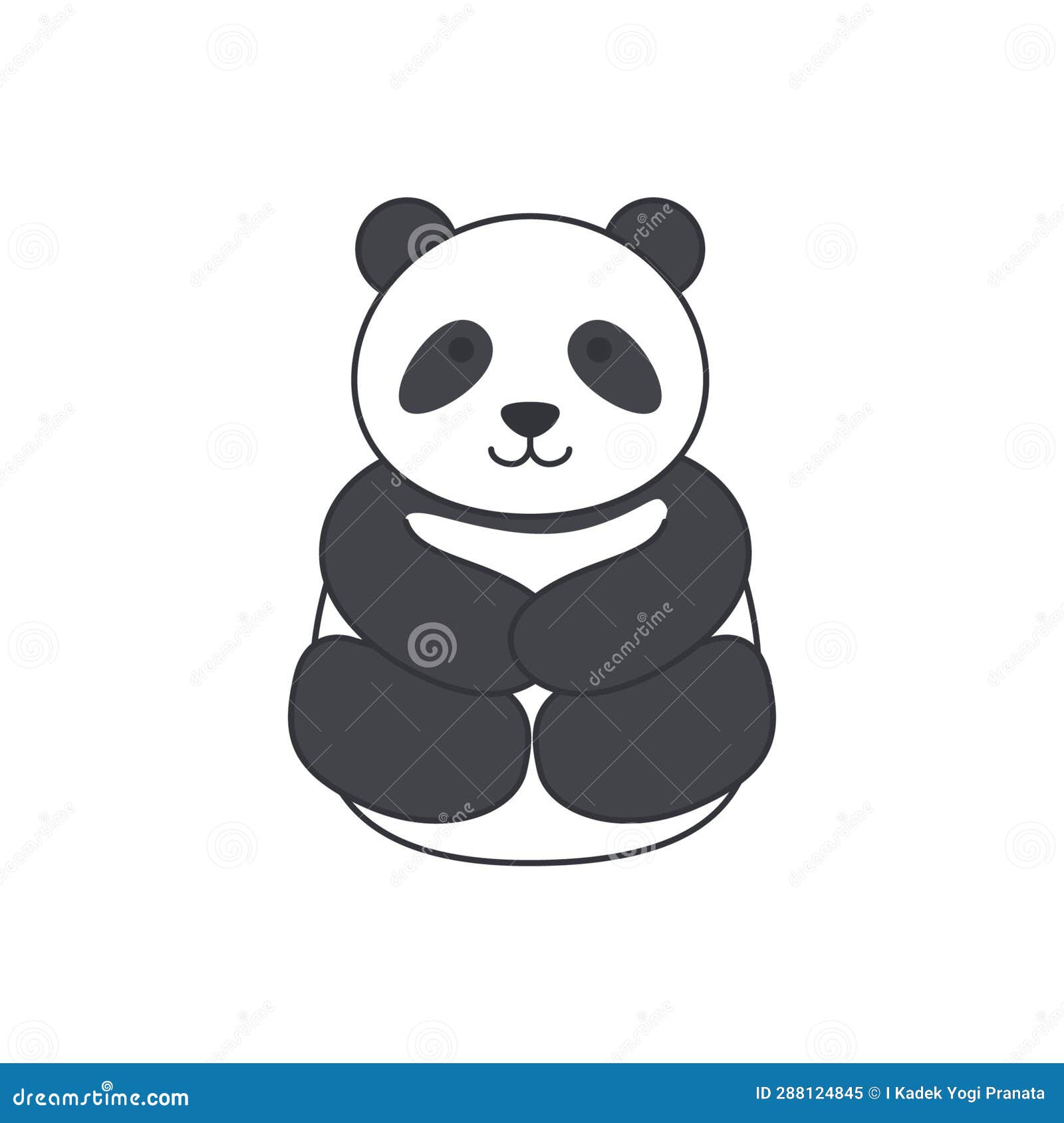Panda icon in flat style. stock illustration. Illustration of style ...