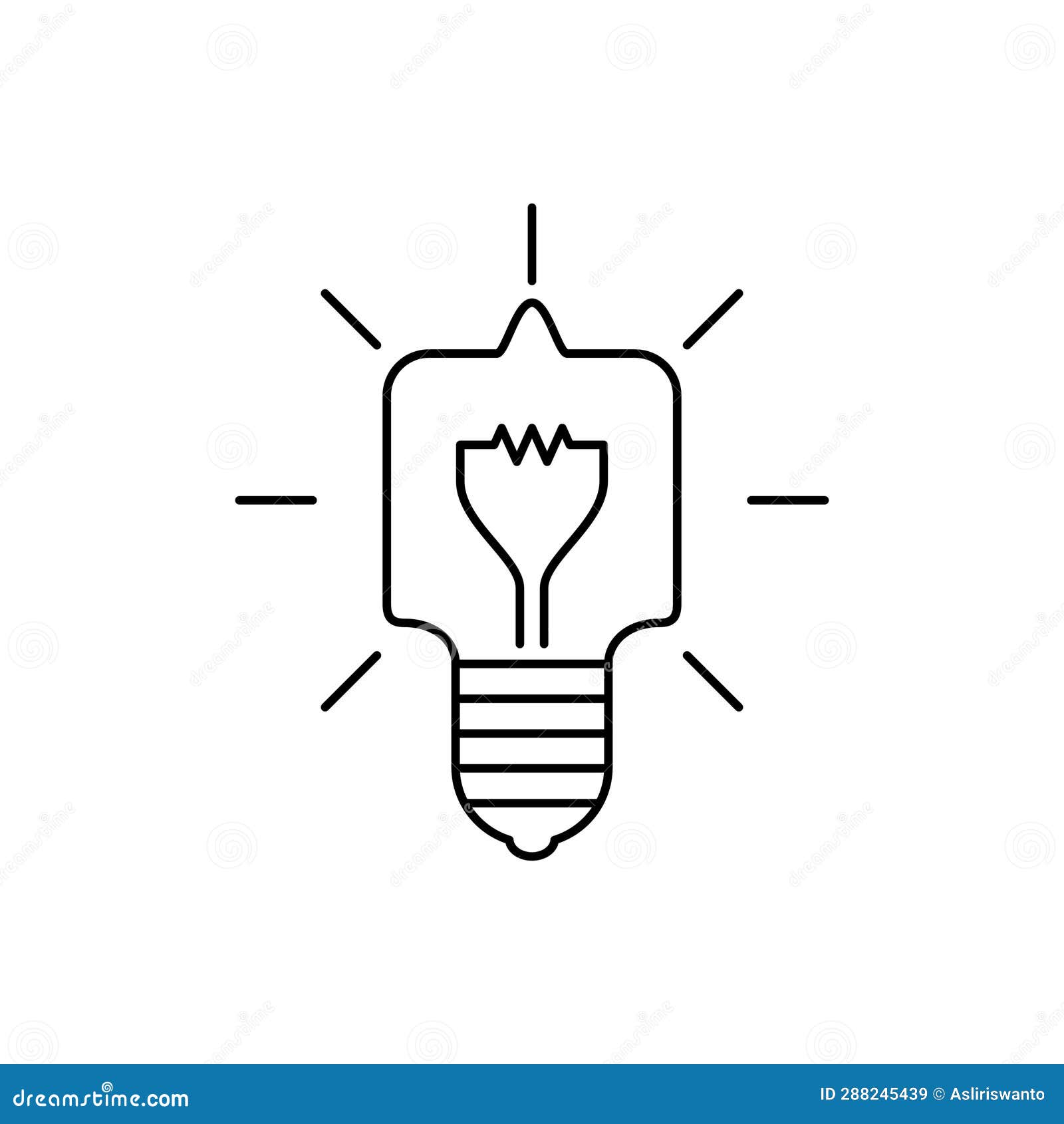 Simple Lamp Symbol. Minimal, Thin and Clean Stock Vector - Illustration ...