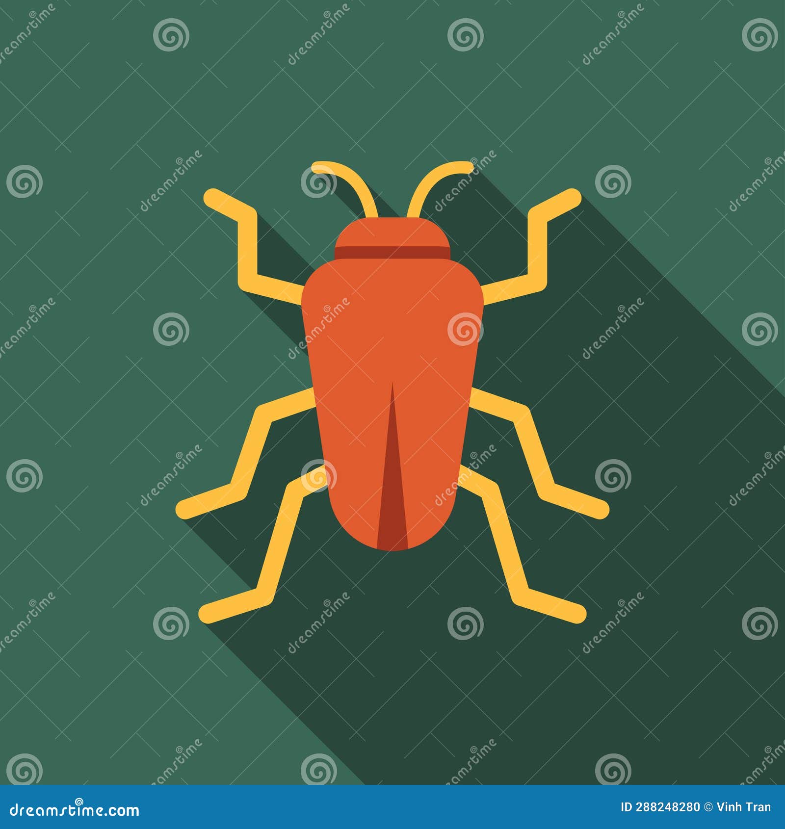 Insect Flat Icon with Long Shadow. Biology Icon Pictogram Vector ...