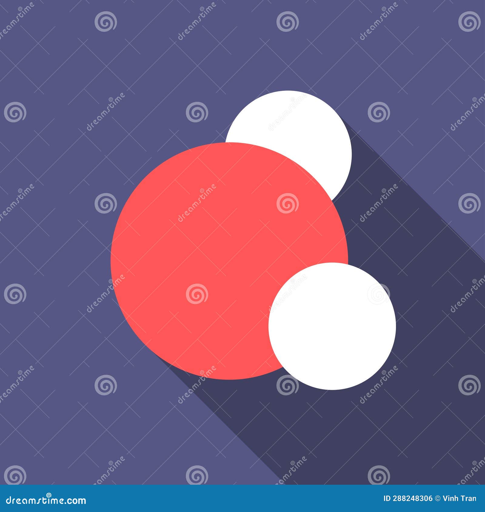 Water Molecule Flat Icon with Long Shadow. Chemistry Icon Pictogram ...