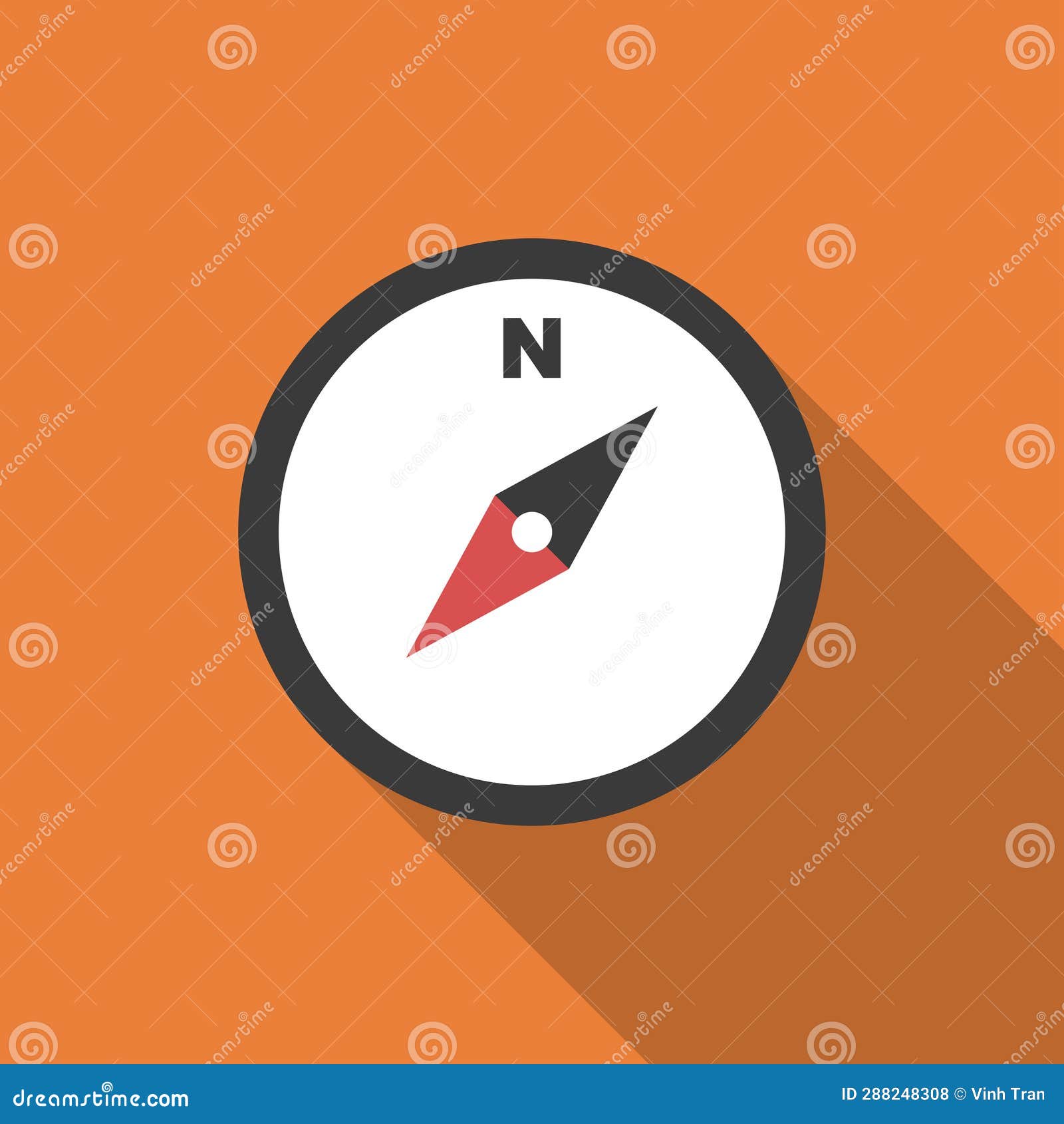 Geography Compass Flat Icon with Long Shadow. Geography Icon Pictogram ...