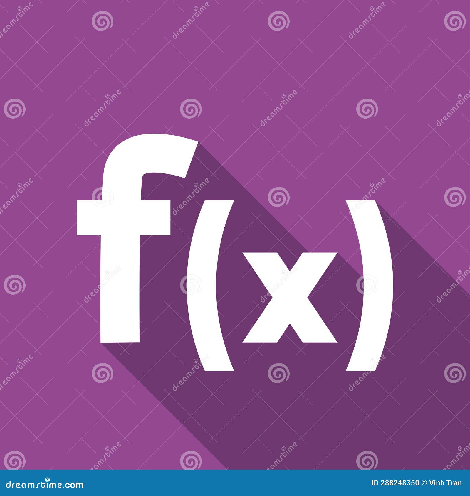 Function Fx Flat Icon with Long Shadow. Math Icon Pictogram Vector ...