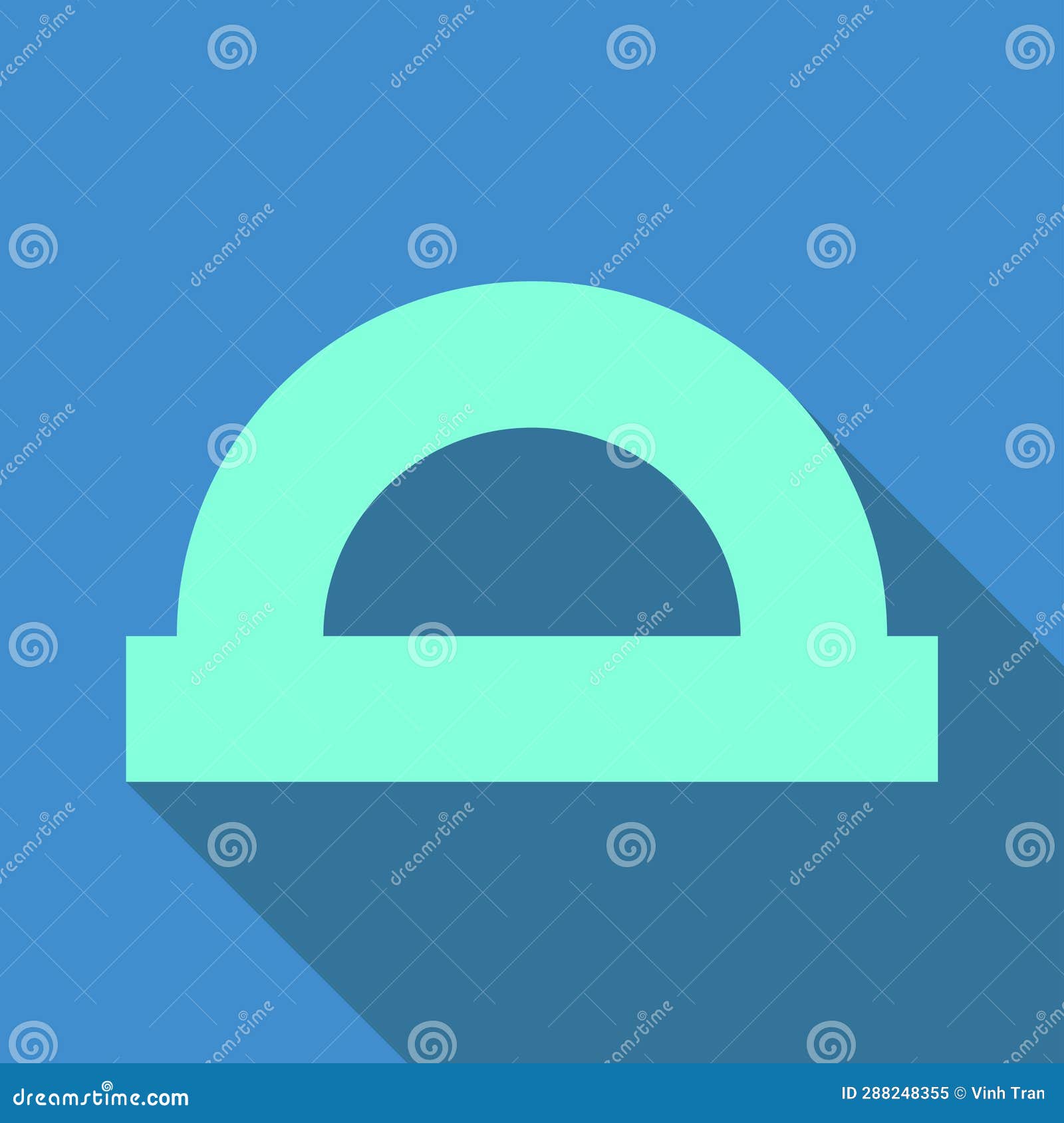 Protractor Flat Icon with Long Shadow. Math Icon Pictogram Vector ...