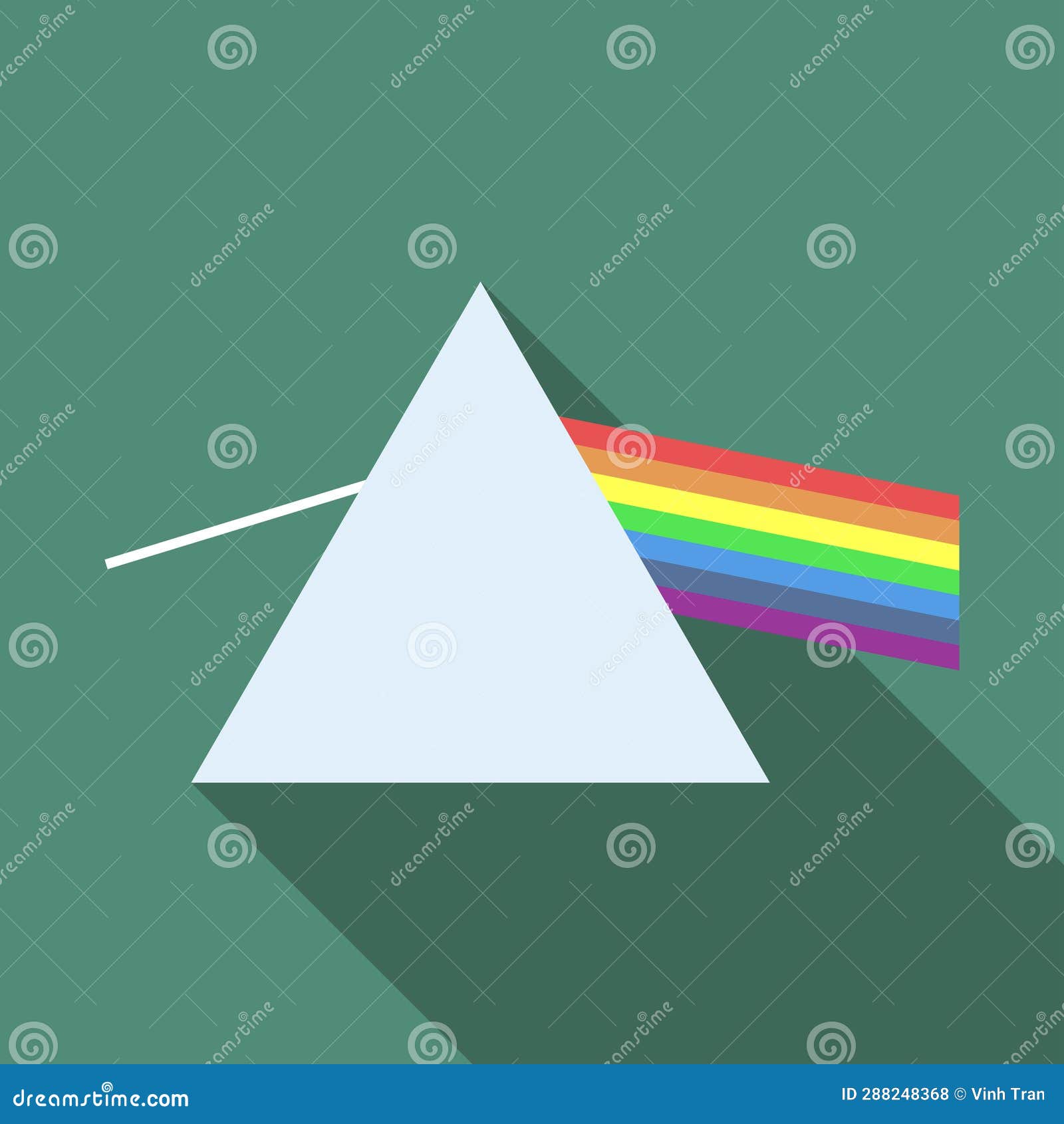 Prism Flat Icon with Long Shadow. Prism with Rainbow Physics Icon ...