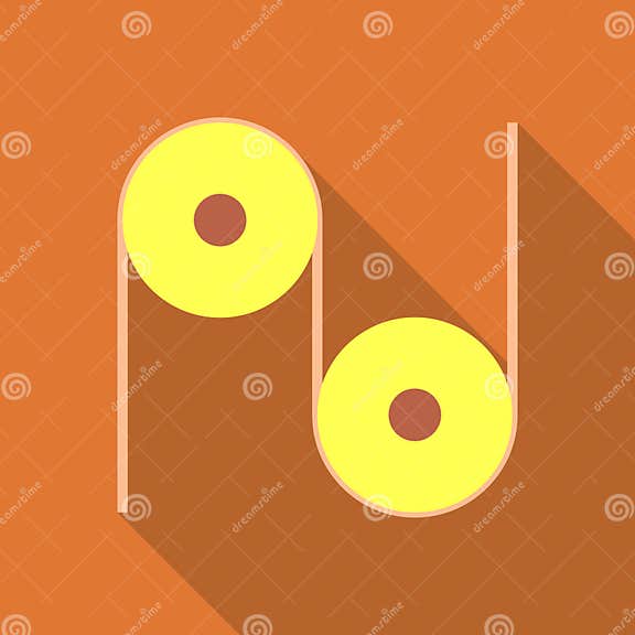 Pulley Flat Icon with Long Shadow. Simple Pulley Block Physics Icon ...