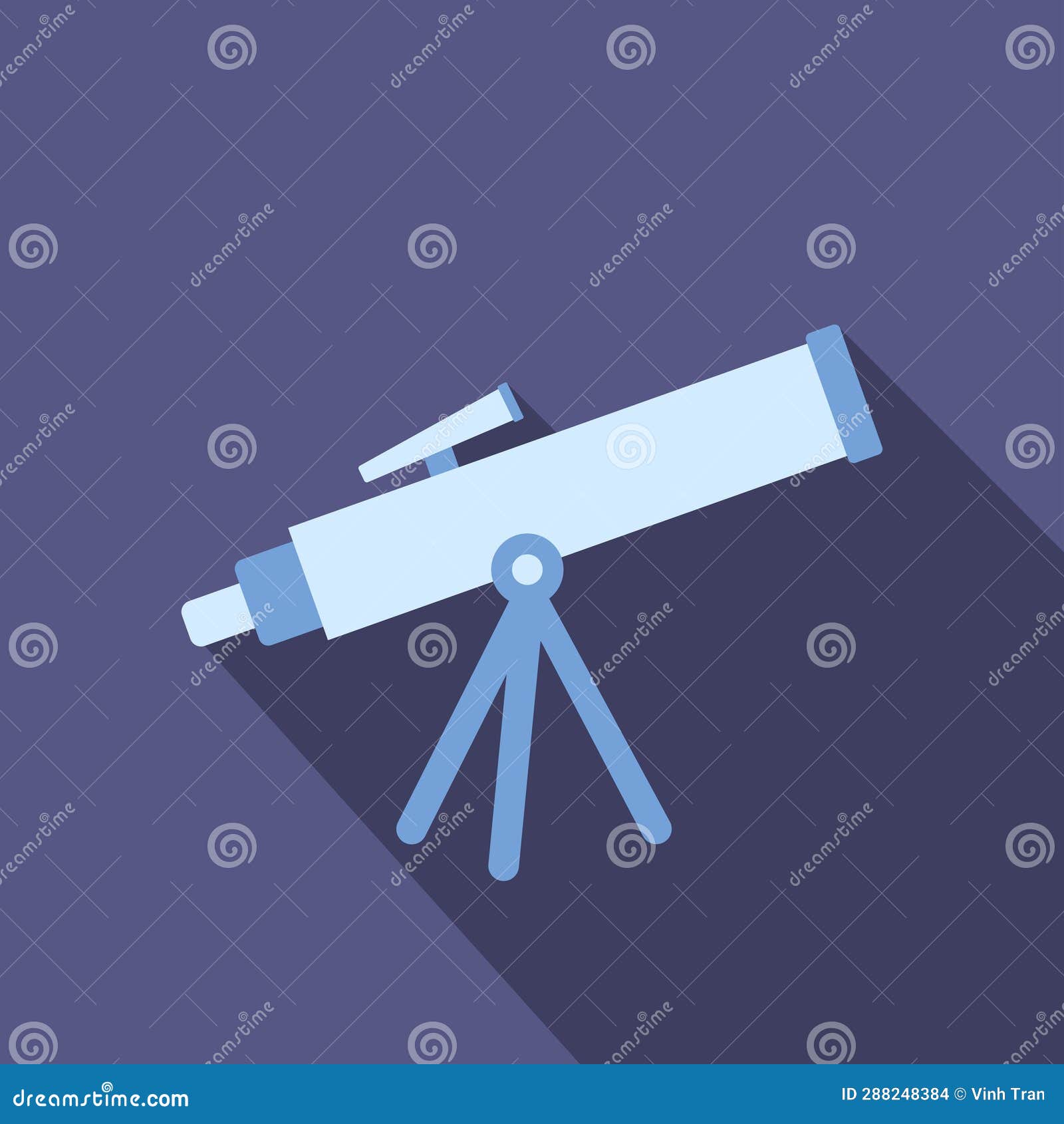 Telescope Flat Icon with Long Shadow. Simple Astronomy Icon Pictogram ...