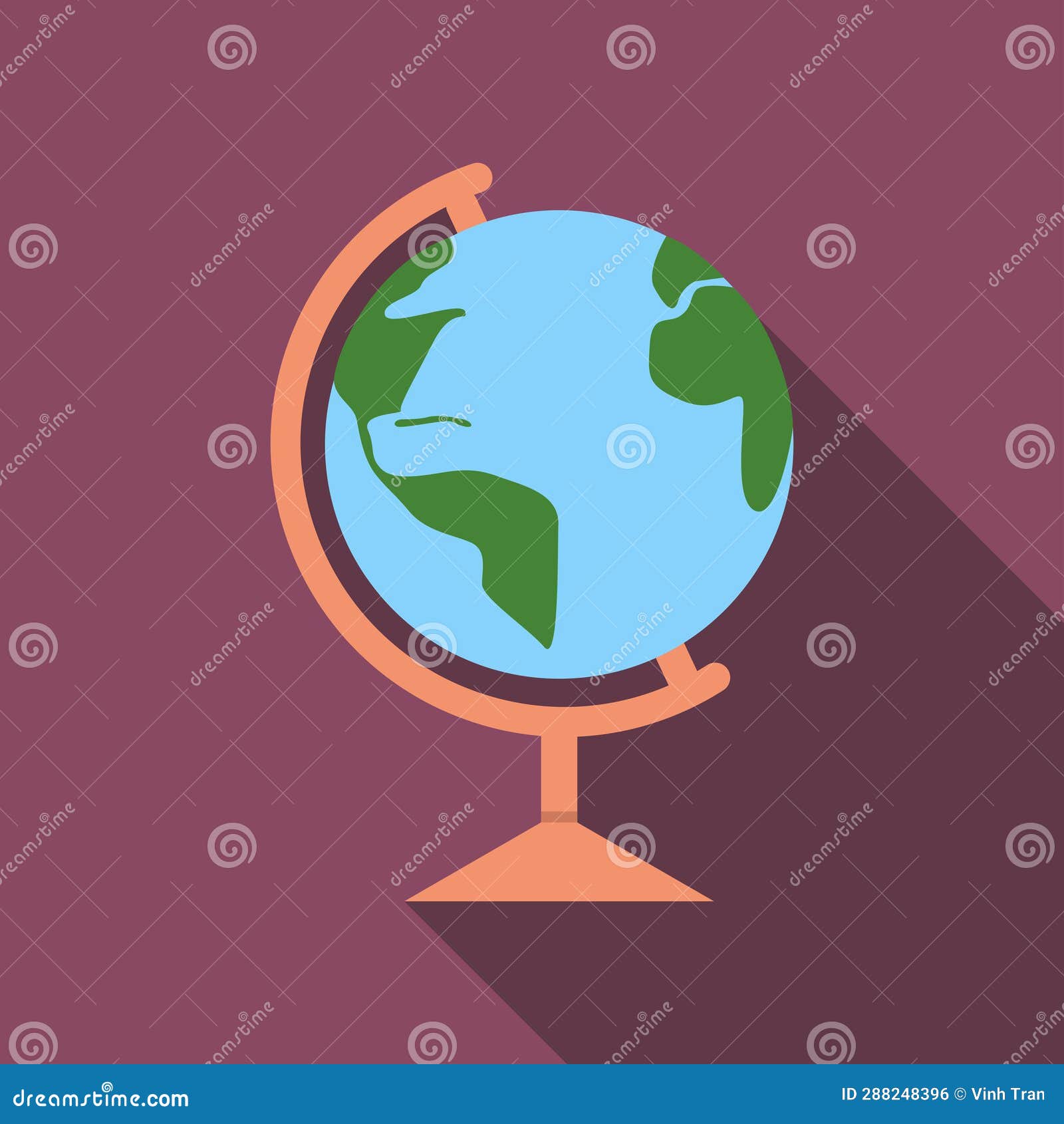 Earth Globe Flat Icon with Long Shadow. Simple Geography Icon Pictogram ...
