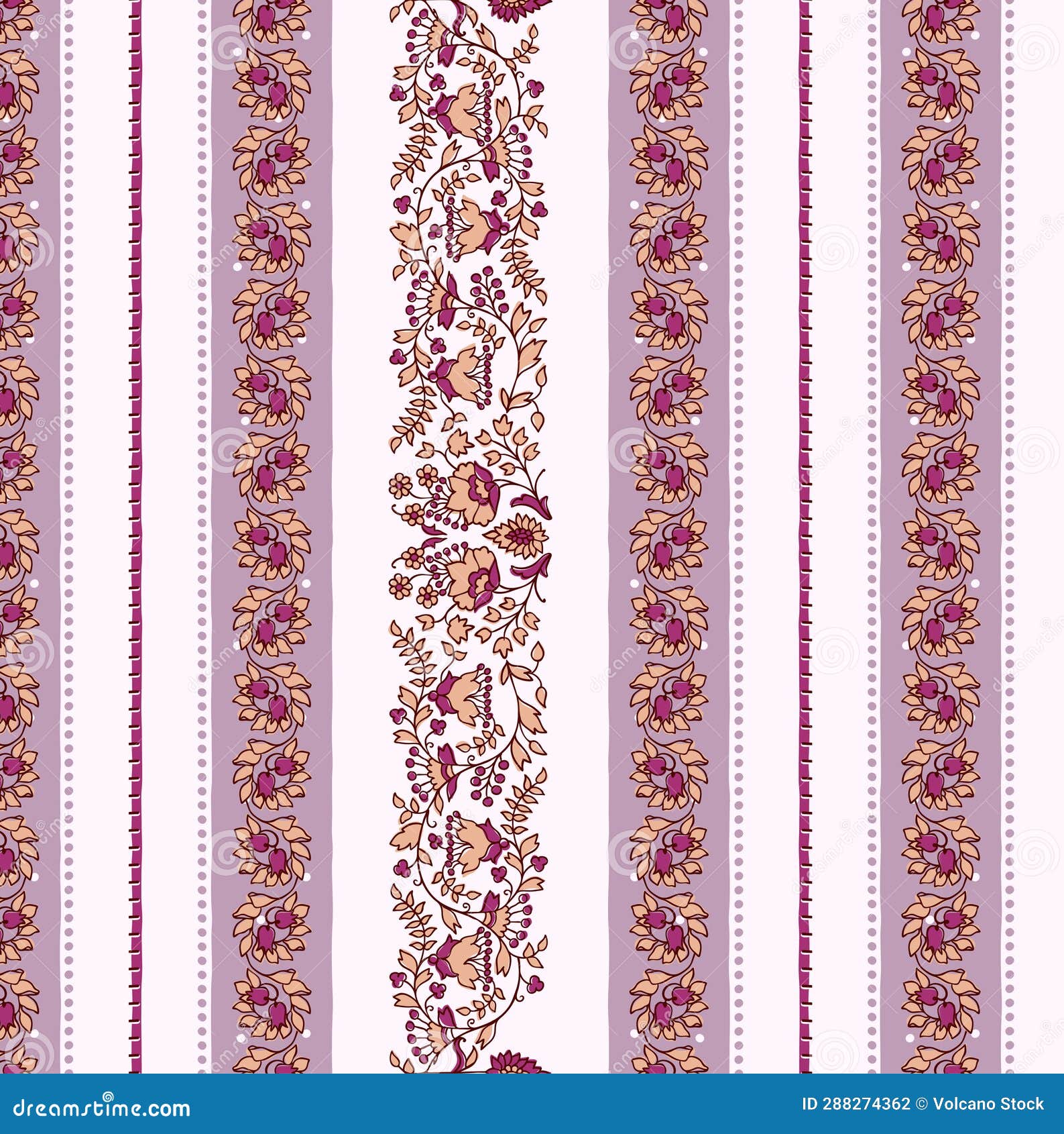 Paisley Striped Seamless Pattern. Floral Wallpaper. Stock Vector ...