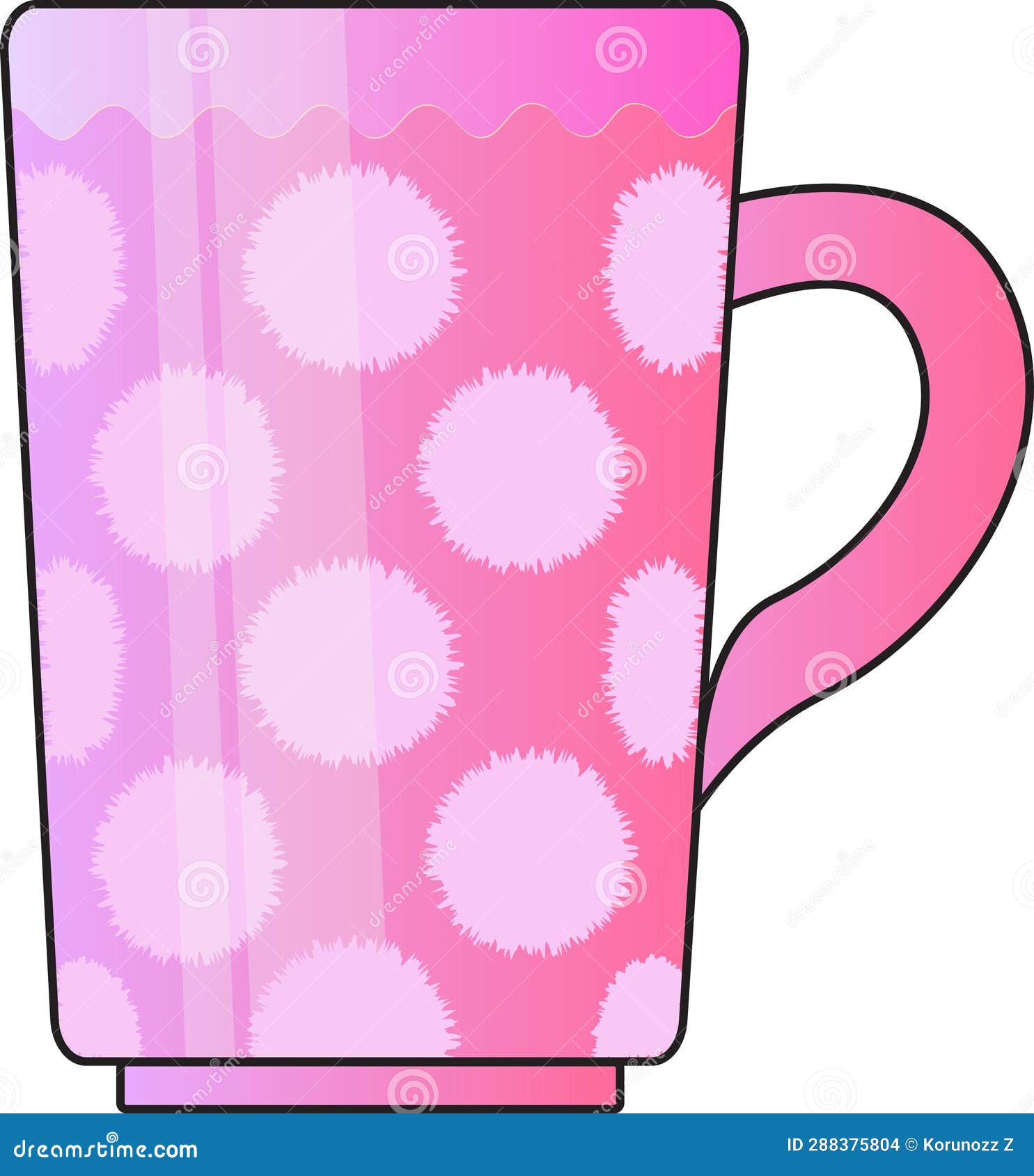 A Lovely Pink Cup Isolated Vector Stock Illustration - Illustration of ...