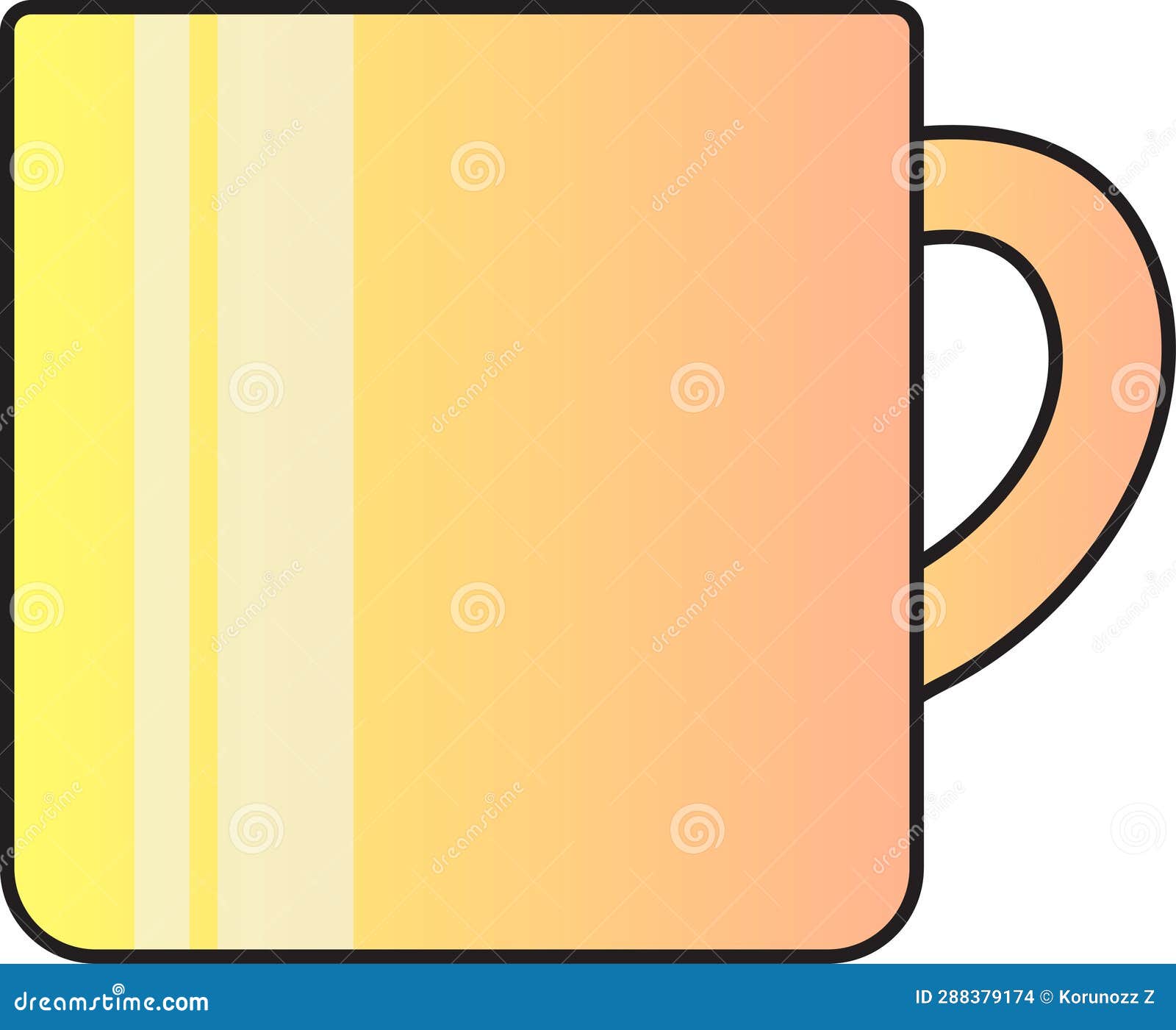 A Beautiful Isolated Yellow Cup Vector Stock Vector - Illustration of ...