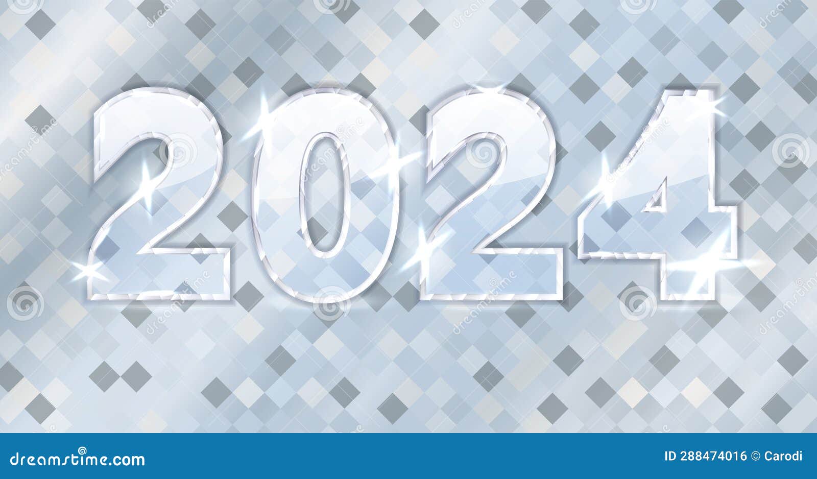 Happy New 2024 Year Greeting Card Stock Illustration - Illustration of ...