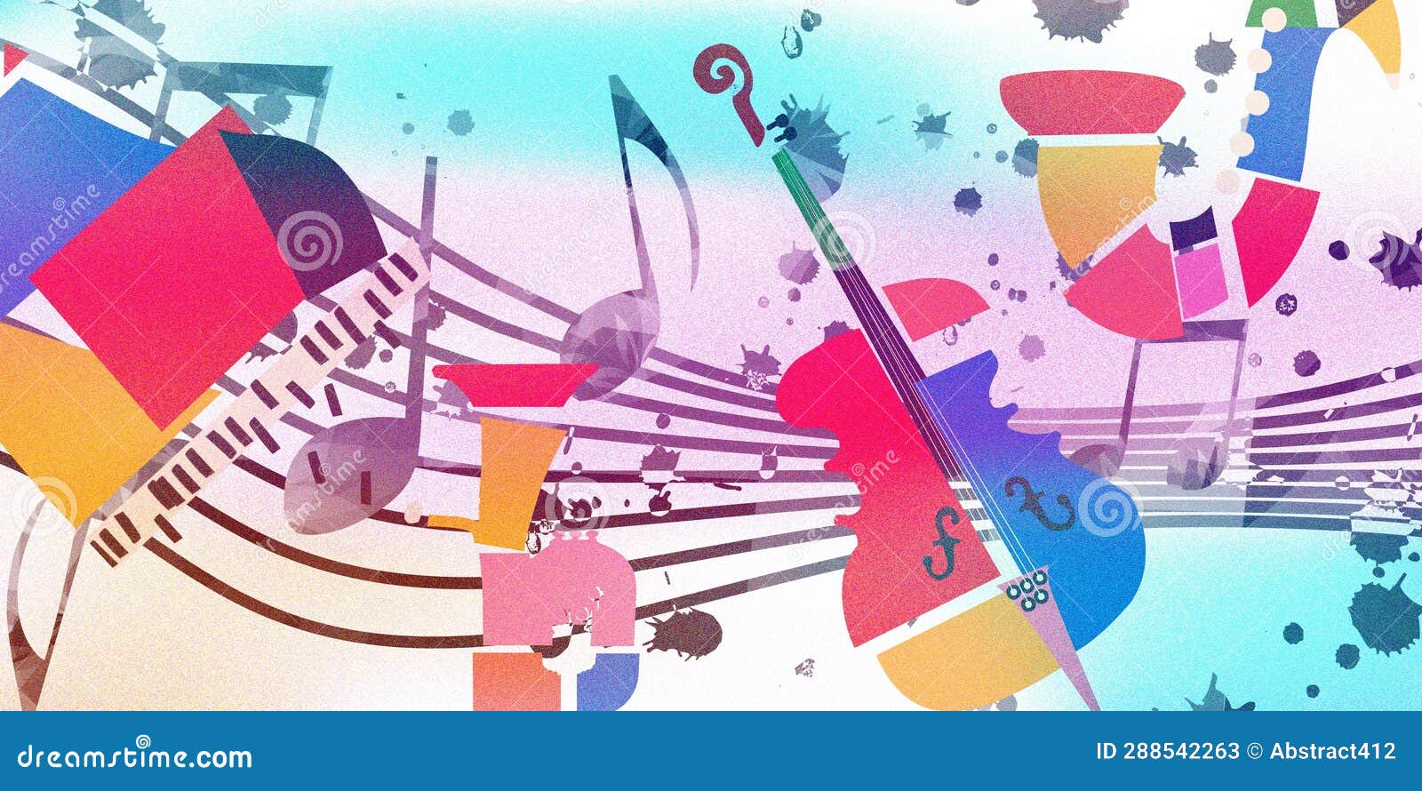 Modern Music Poster with Abstract and Minimalistic Musical Instruments ...