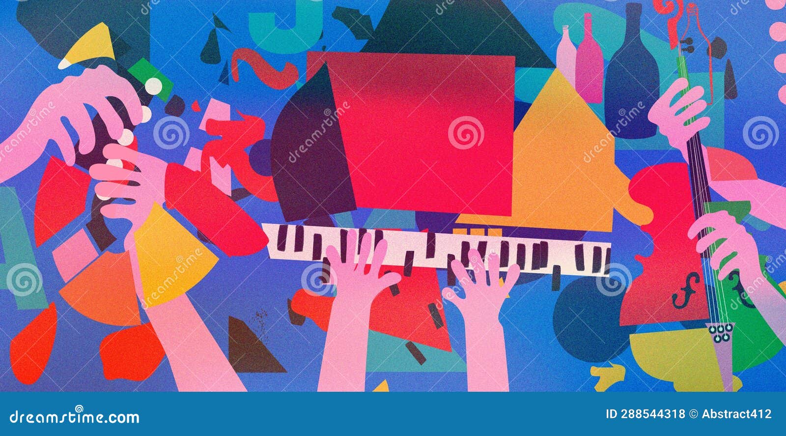 Modern Music Poster with Abstract and Minimalistic Musical Instruments ...