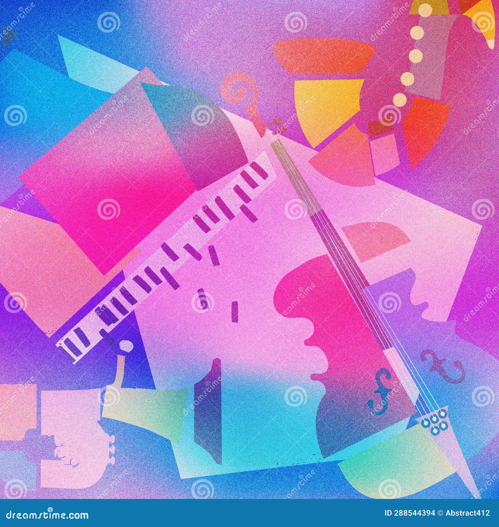 Modern Music Poster with Abstract and Minimalistic Musical Instruments ...