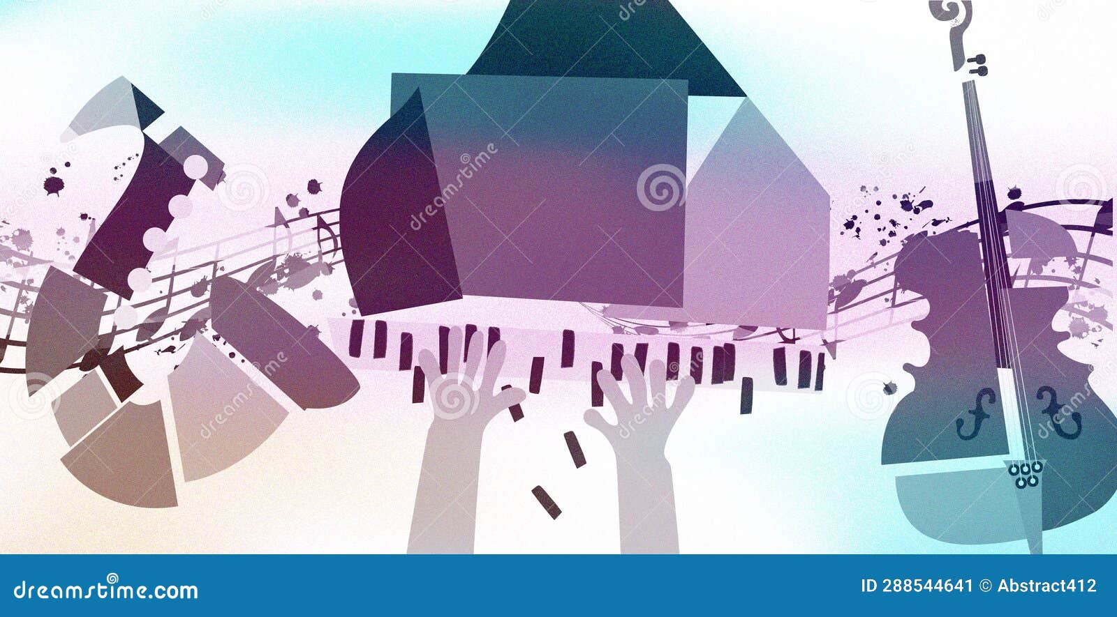 Modern Music Poster with Abstract and Minimalistic Musical Instruments ...