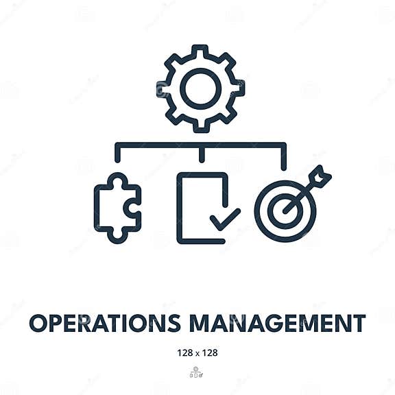 Operations Management Icon. Process, Control, Implement. Editable ...