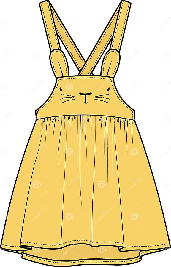Kids and Baby Girls Wear Dungaree Pinafore Dress Stock Vector ...