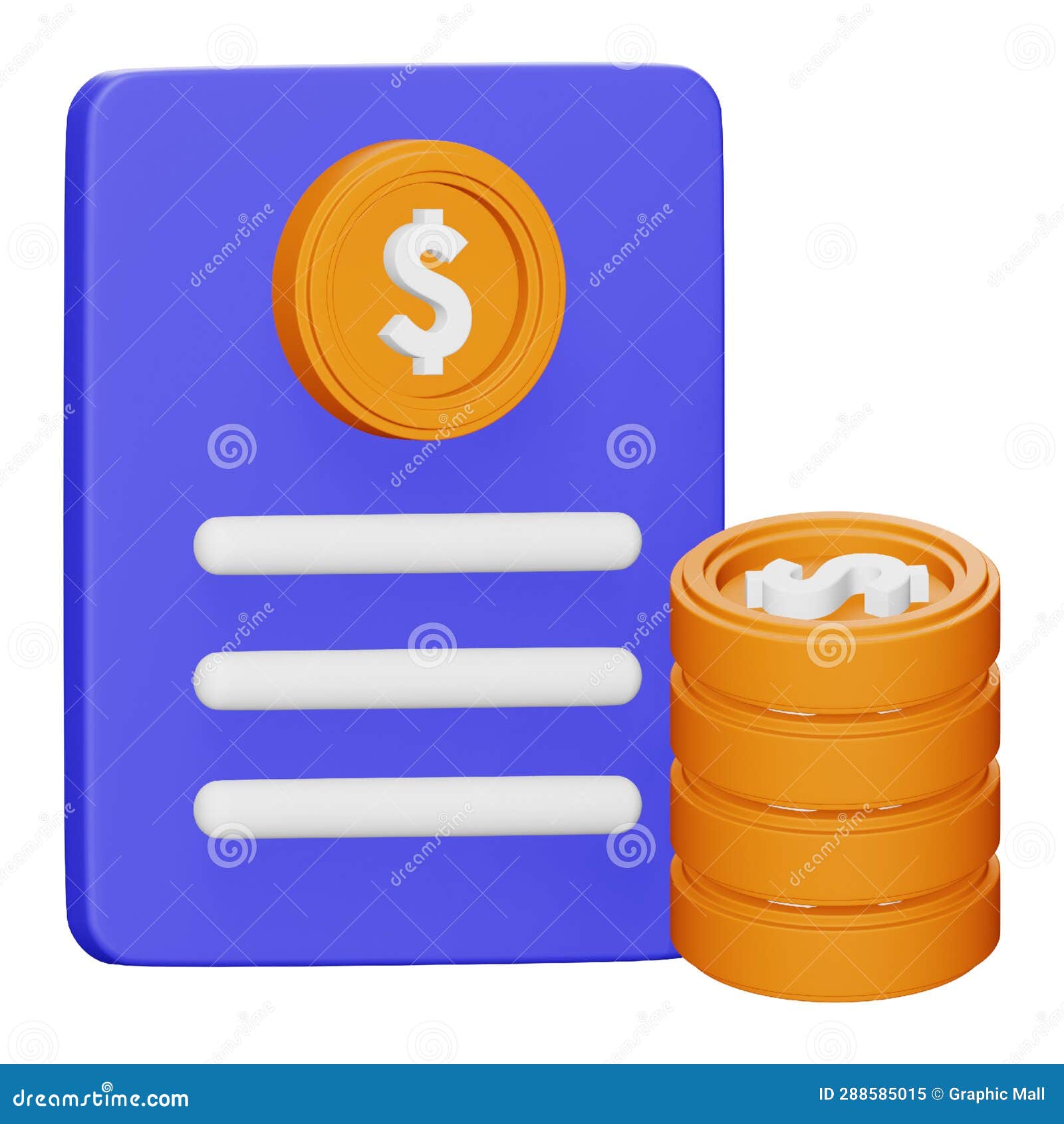 Business Budget 3d Rendering Isometric Icon. Stock Vector ...