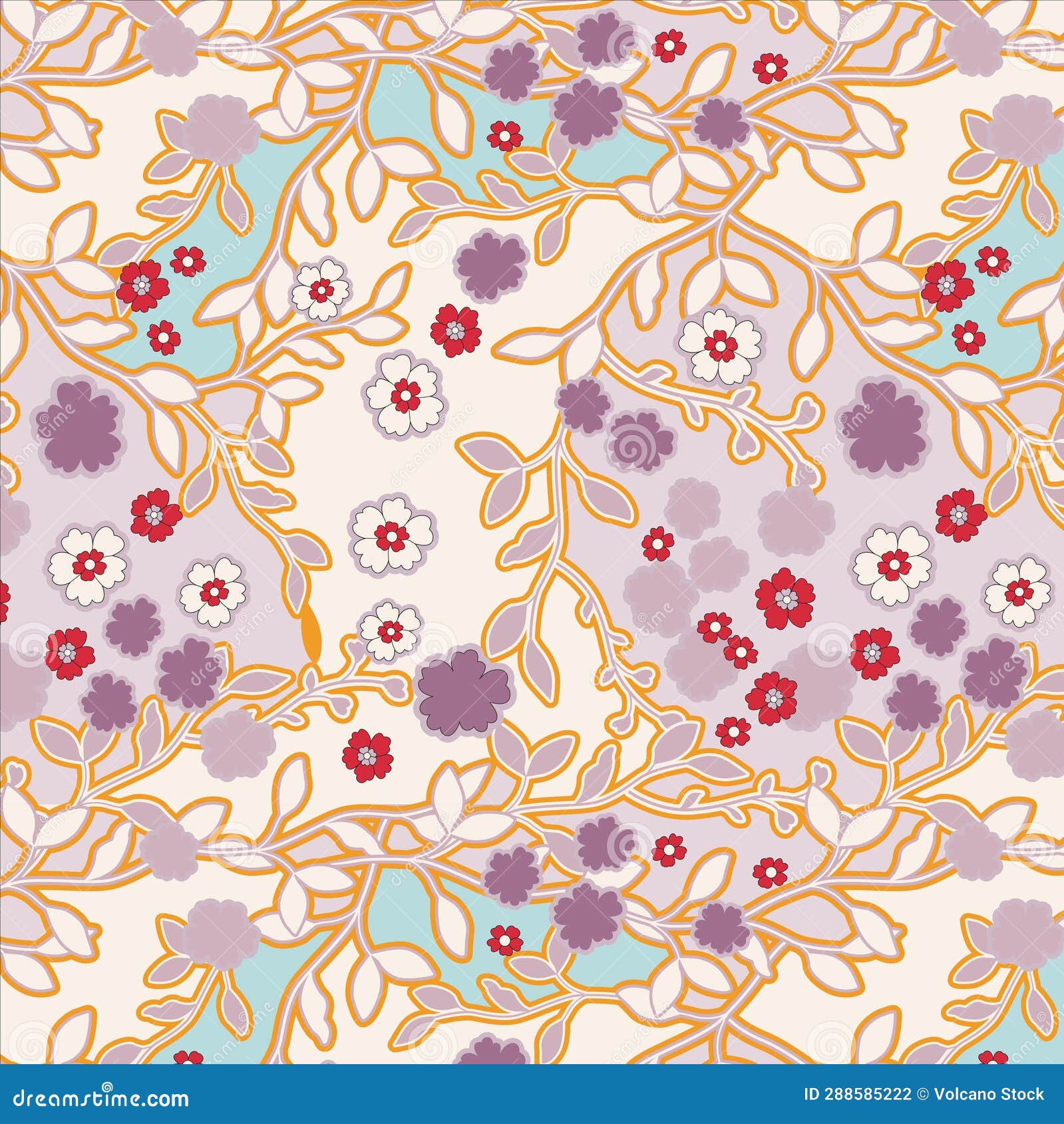 Ethnic Geometric Summer Floral Pattern. Stock Vector - Illustration of template, leaf: 288585222