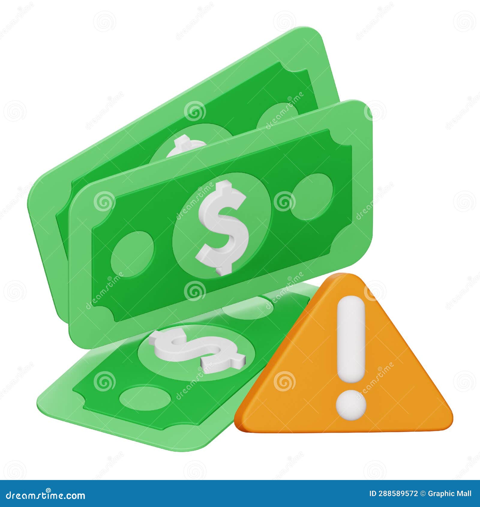 Risk Money 3d Rendering Isometric Icon. Stock Vector - Illustration of ...