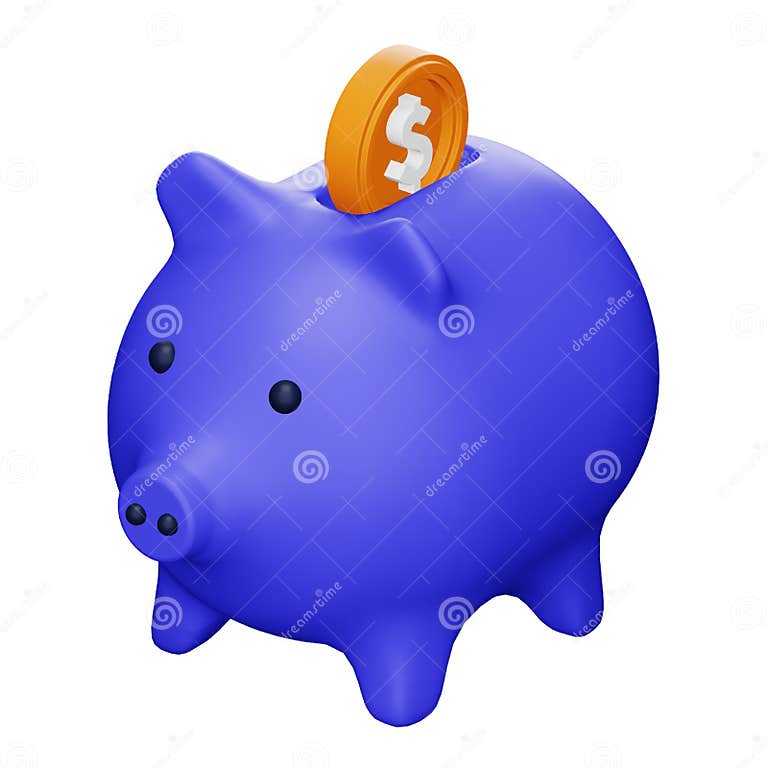 Saving Money 3d Rendering Isometric Icon. Stock Vector - Illustration ...