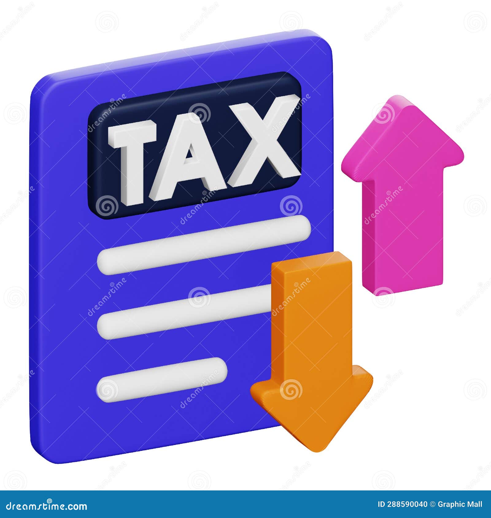 Tax Return 3d Rendering Isometric Icon. Stock Illustration ...
