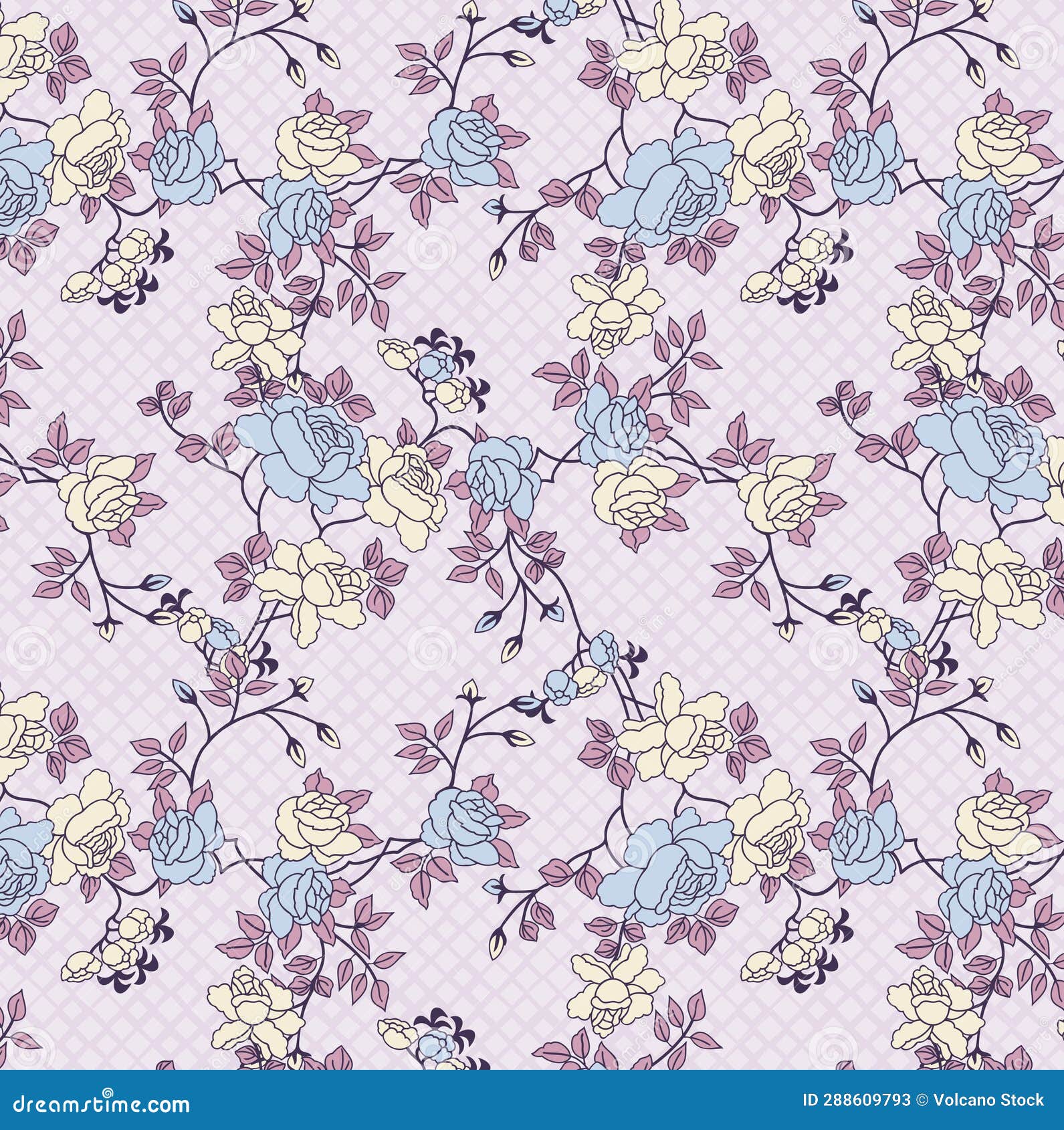 Seamless Beautiful Rose Flower Pattern on Light Pink in Background ...