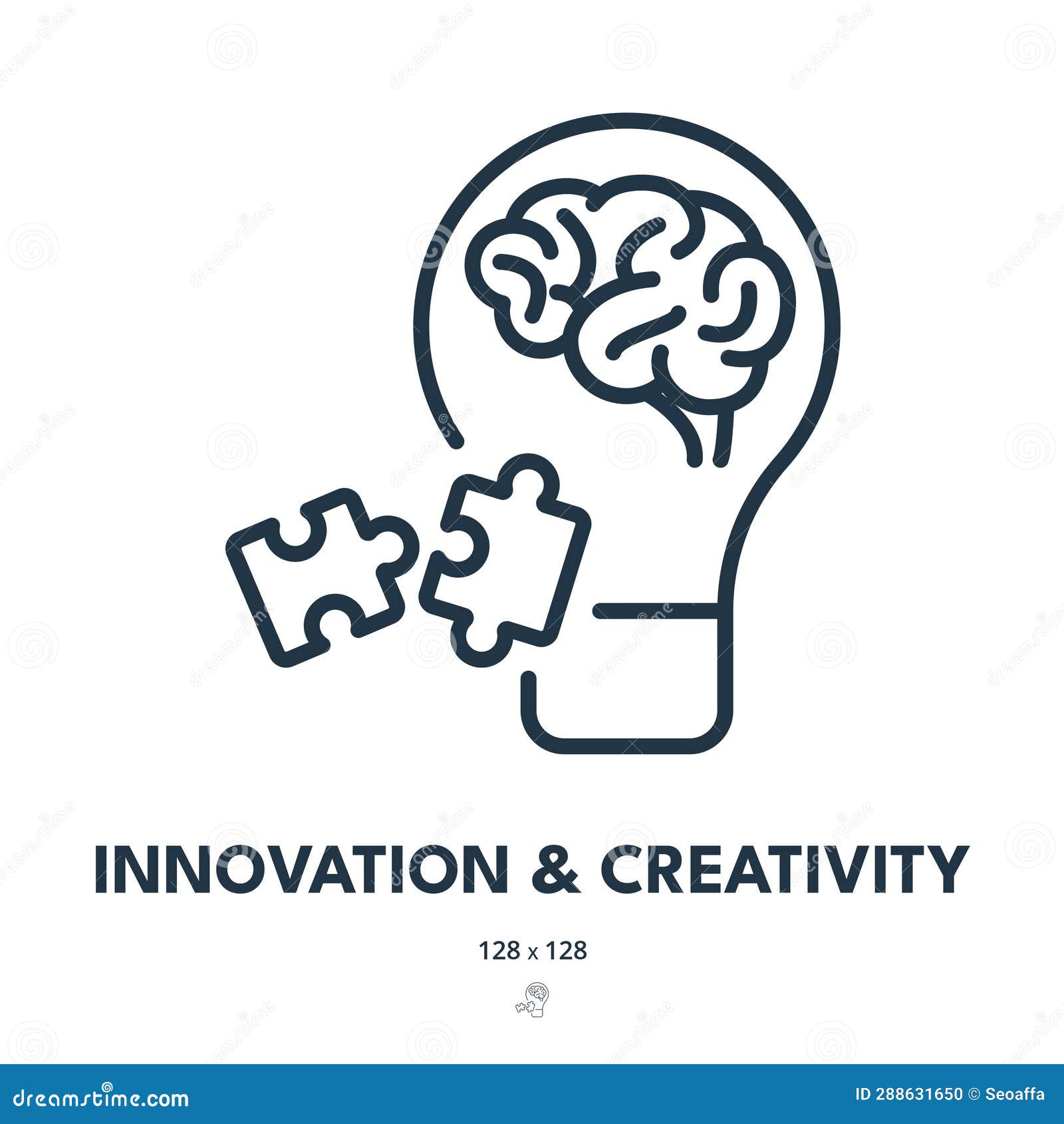 Innovation and Creativity Icon. Brain, Intelligence, Inspiration ...