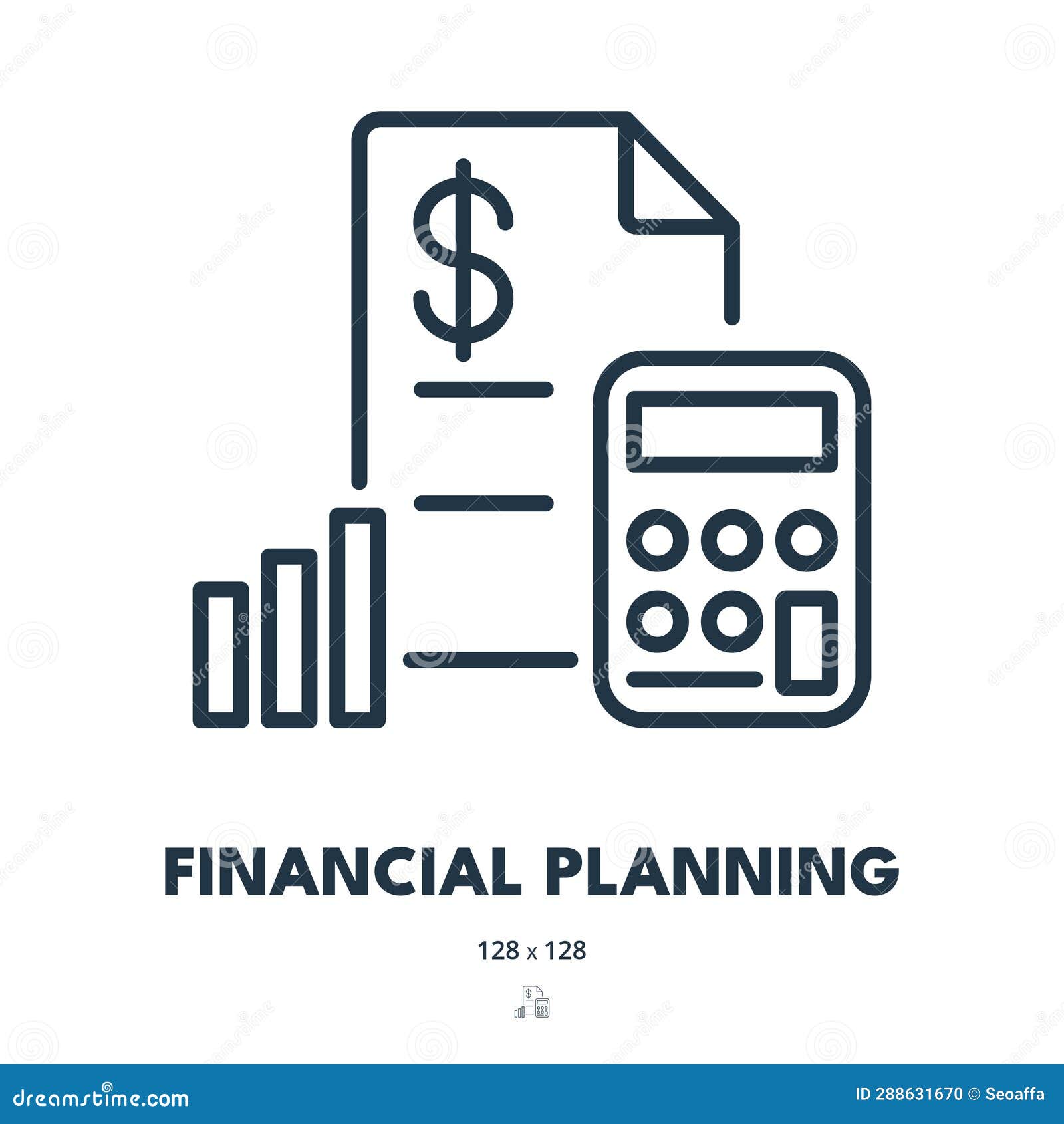 Financial Planning Icon. Investment, Finance, Management. Editable ...