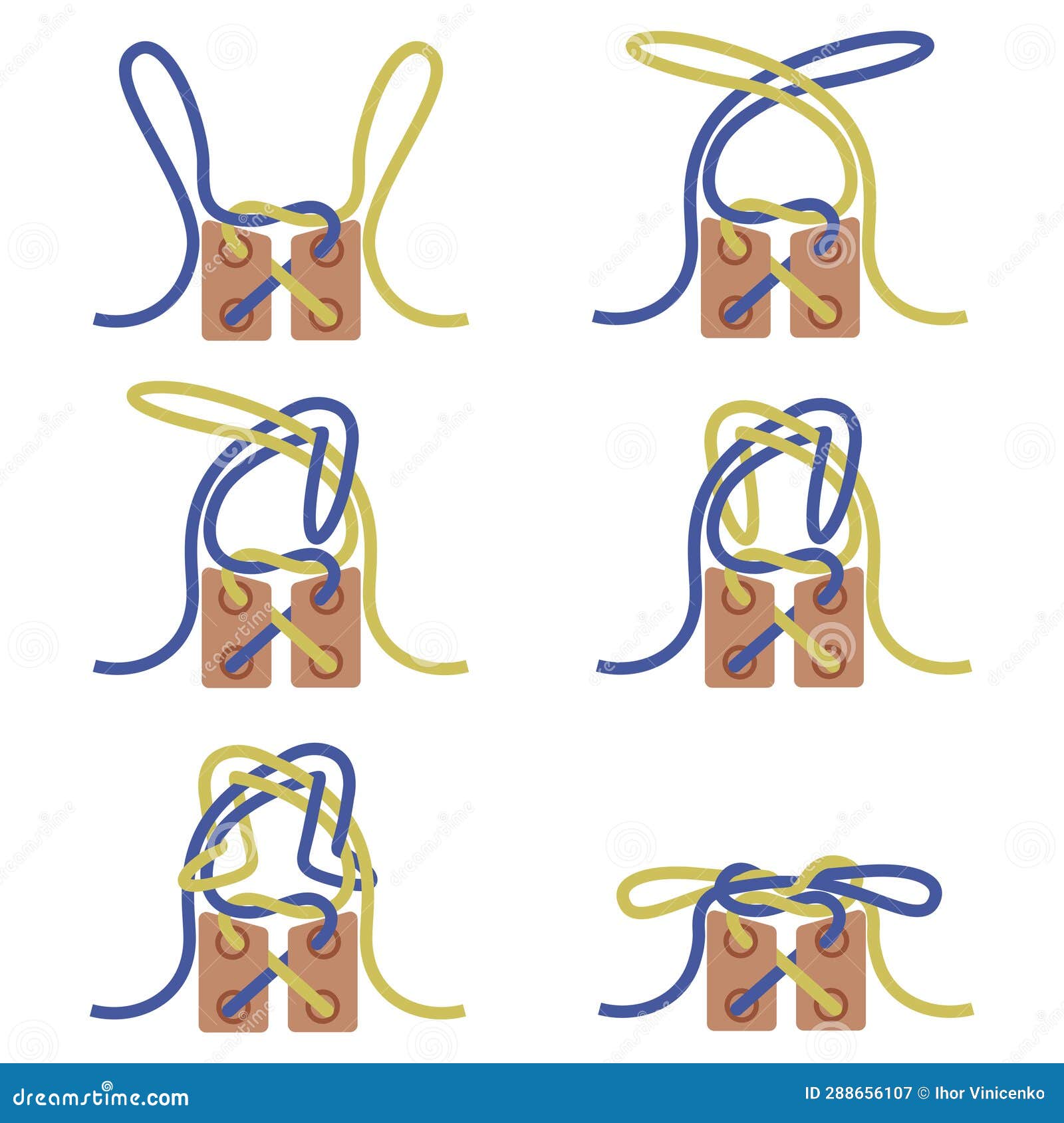 Scheme with a Knot for Shoes. Stock Vector - Illustration of pattern ...