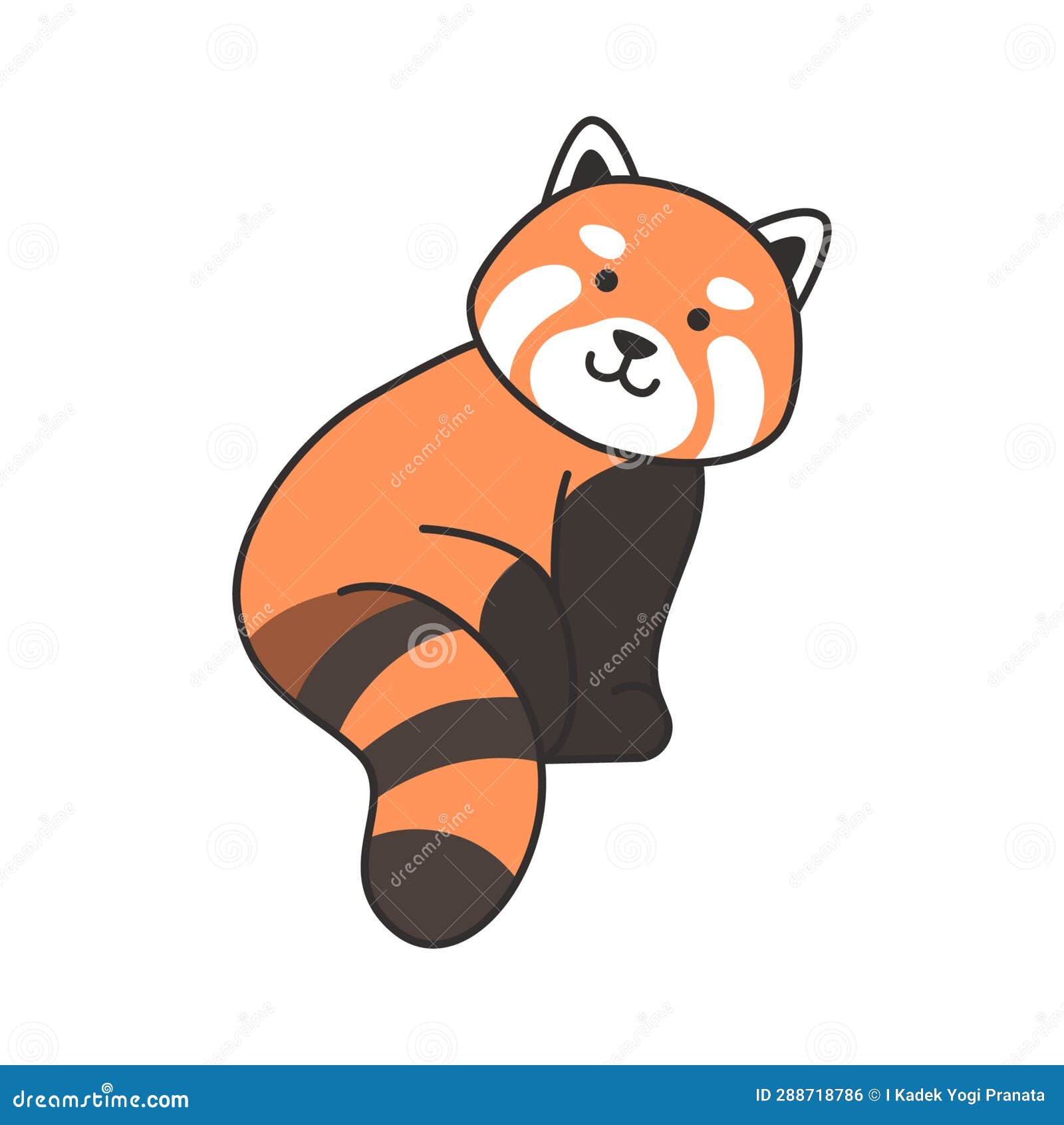 Cute cartoon red panda stock illustration. Illustration of cartoon ...