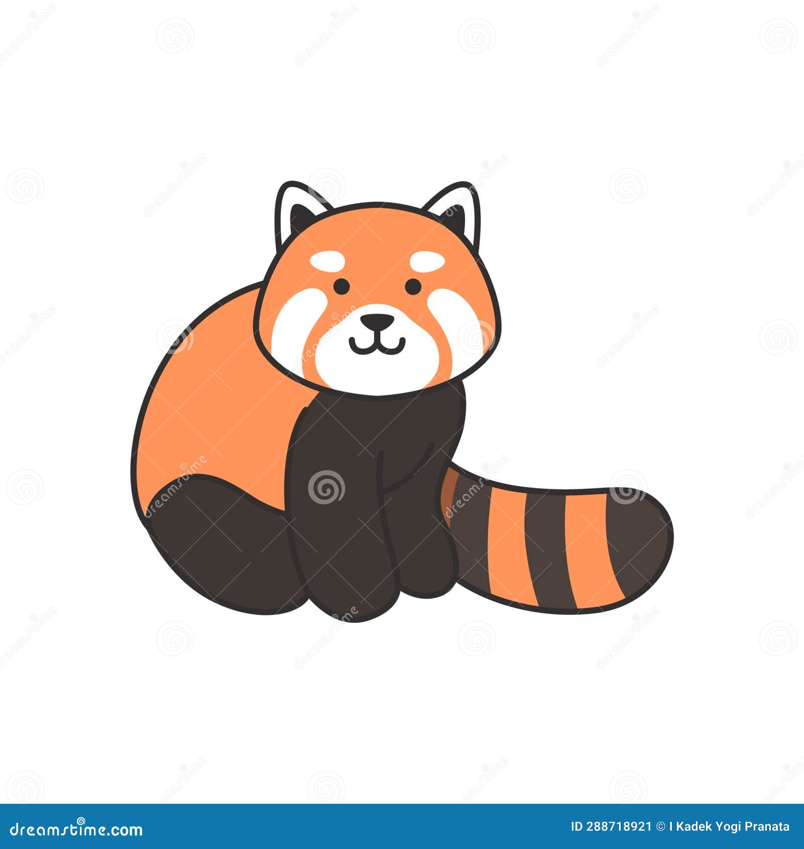 Cute red panda sitting stock illustration. Illustration of panda ...