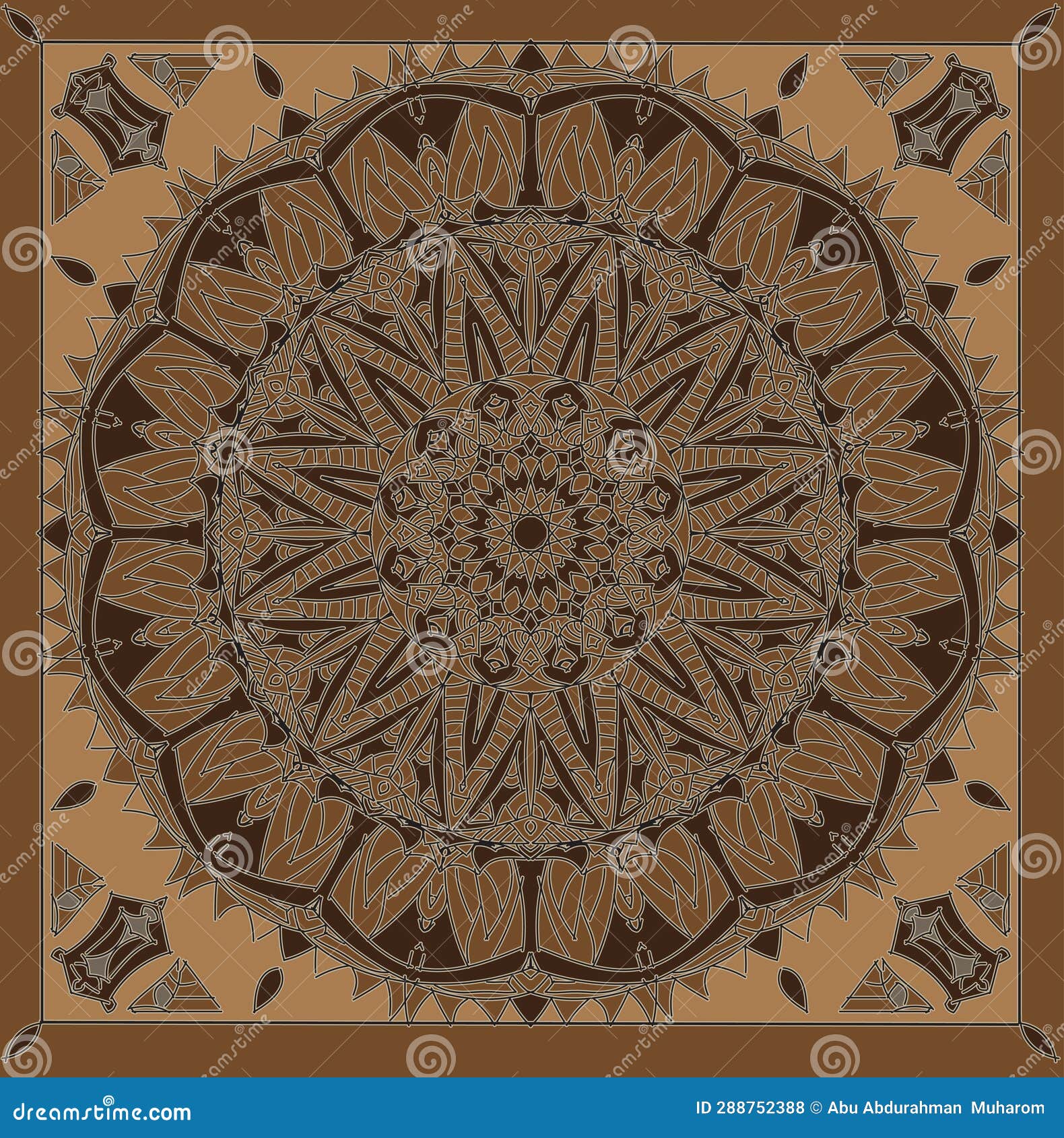 MANDALA DESIGN CARPET stock vector. Illustration of arabesque - 288752388