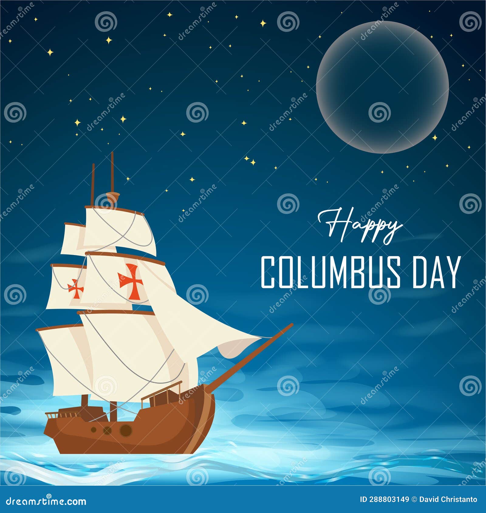 Happy Columbus Day Vector Illustration Stock Vector - Illustration of ...