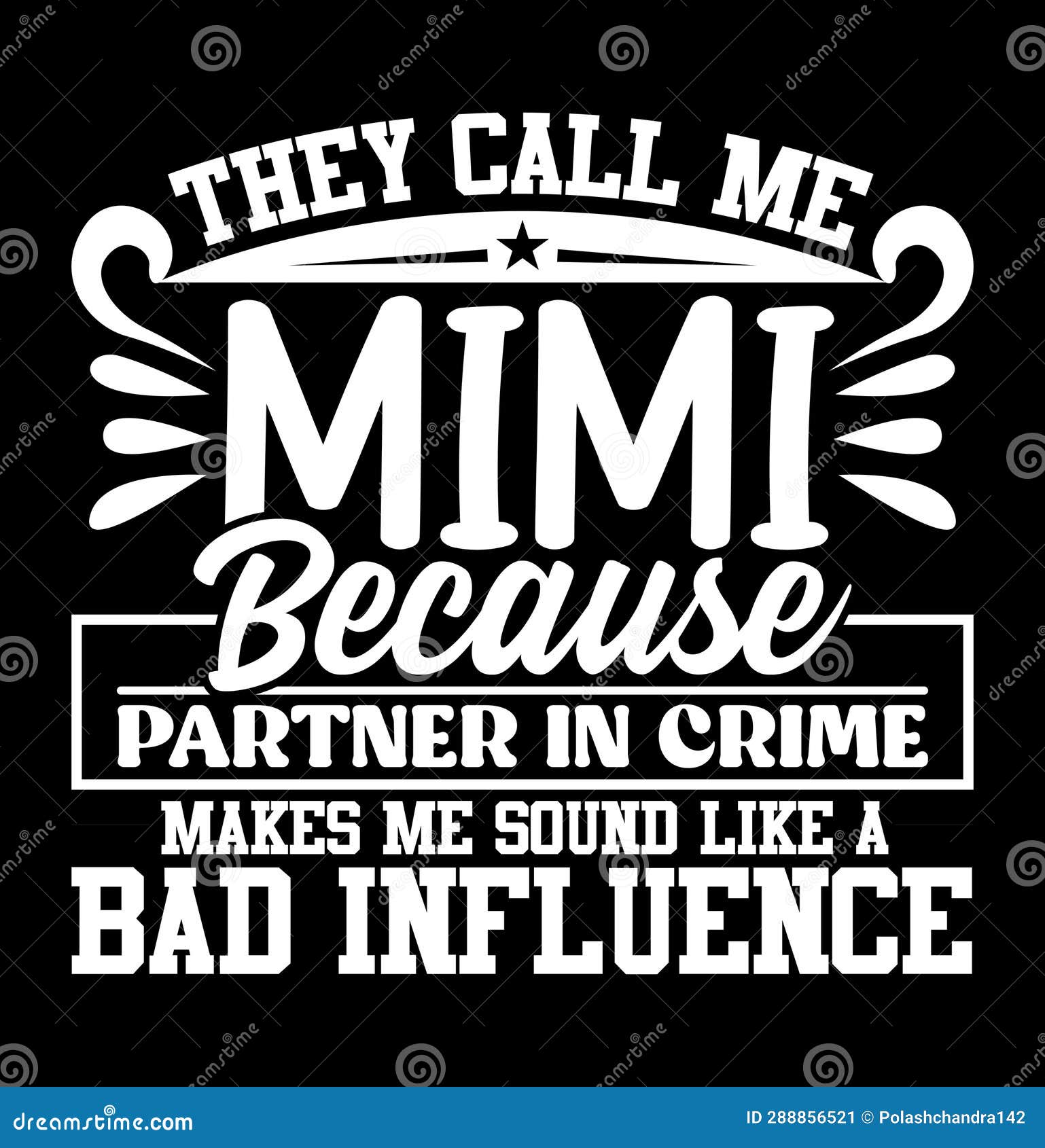 Mimi. Lettering Phrase On White Background. Design Element For Greeting ...