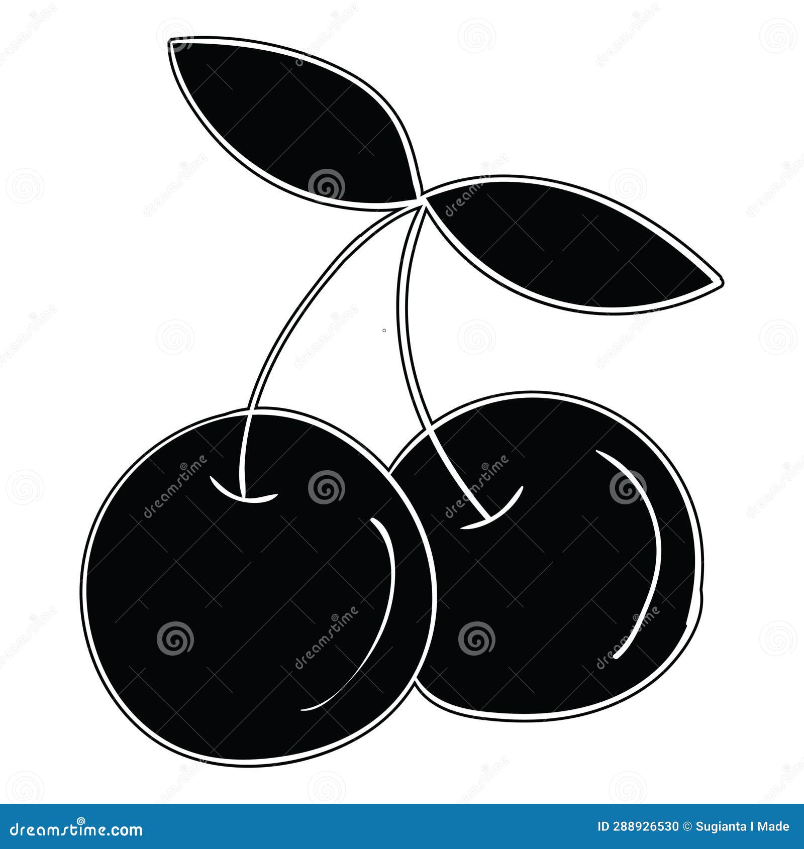 Hand drawing cherry vector stock vector. Illustration of drawn - 288926530